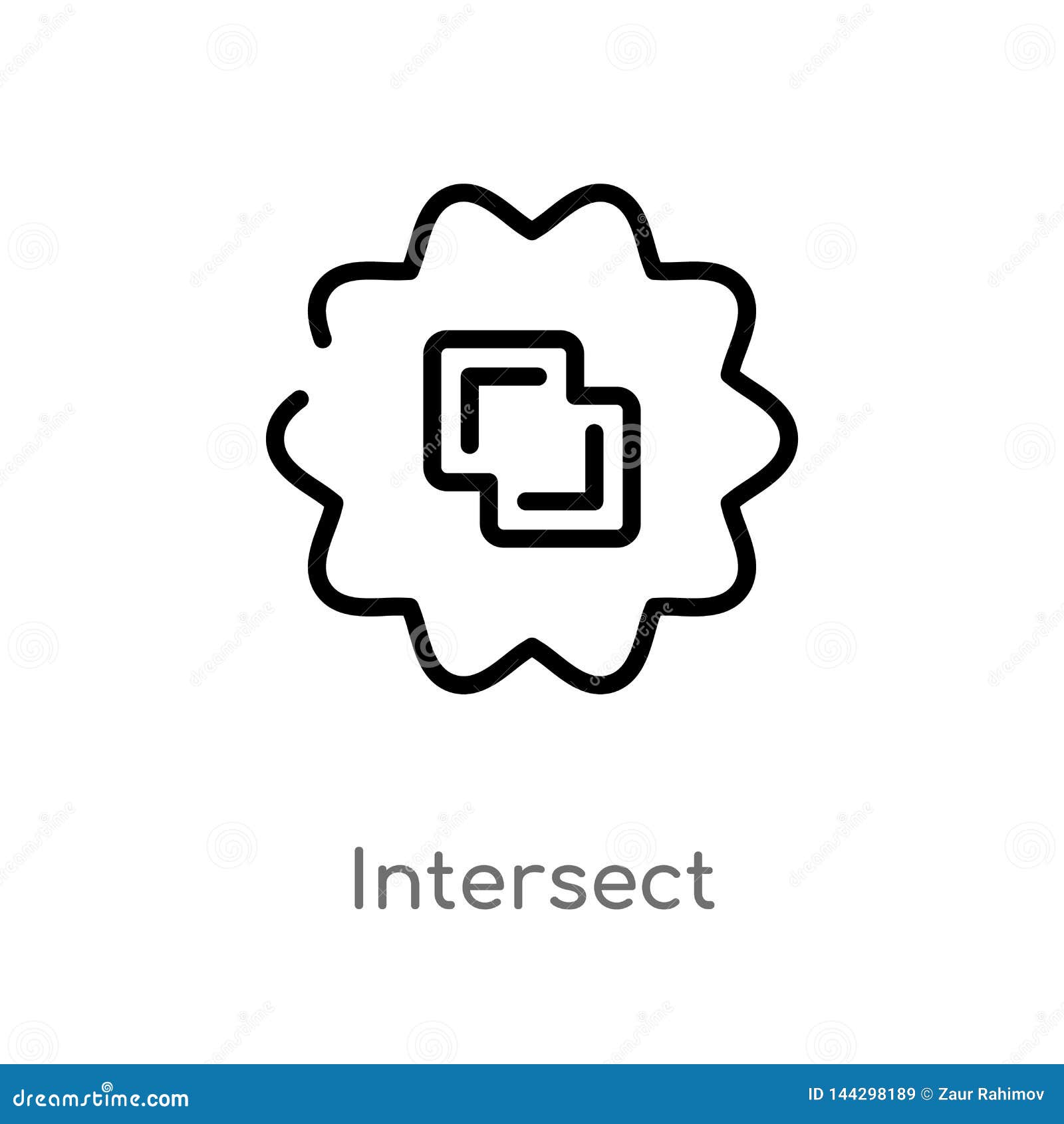 Intersect Vector Icon On White Background. Flat Vector Intersect Icon ...