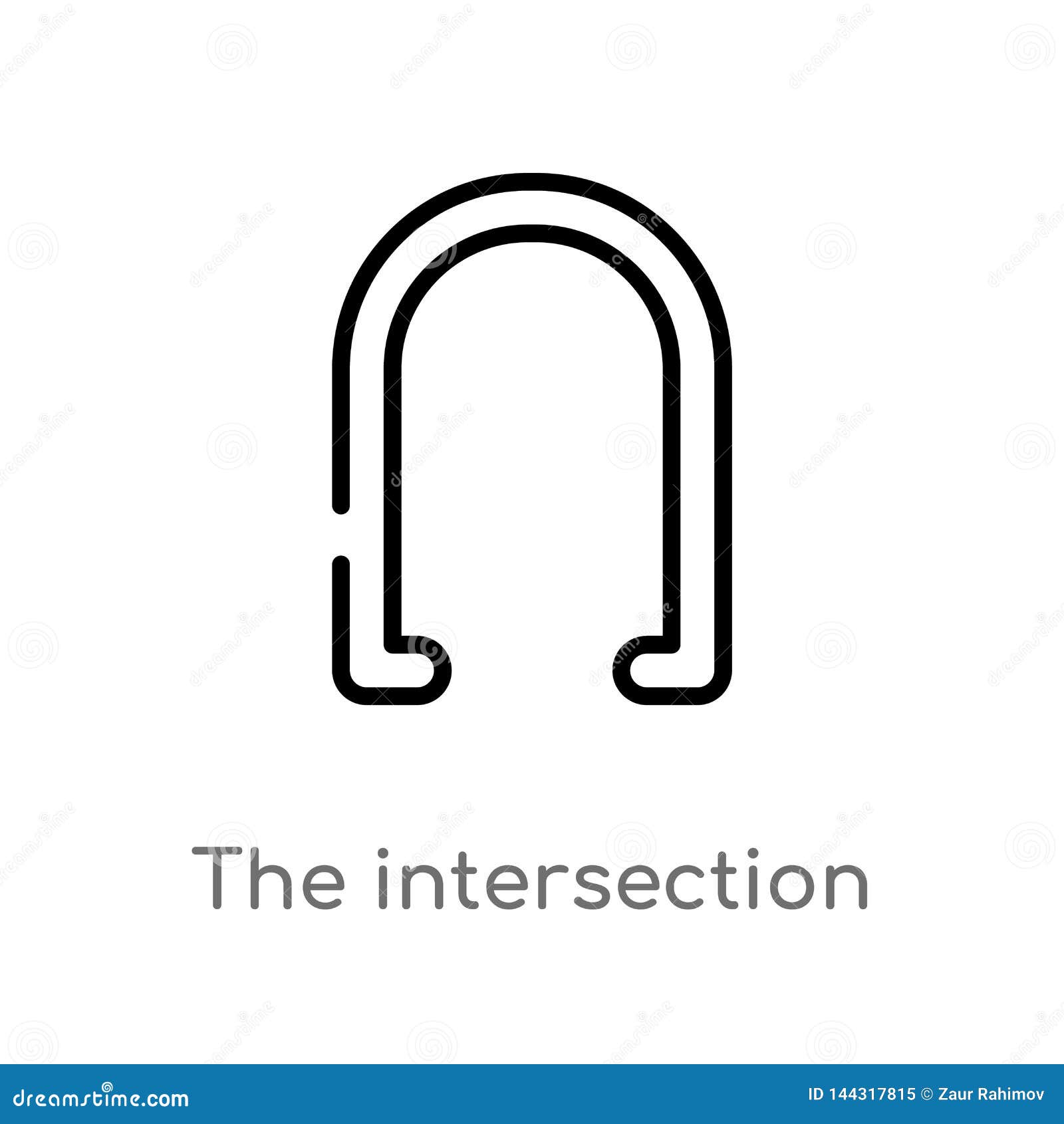 Outline the Intersection of Vector Icon. Isolated Black Simple Line ...