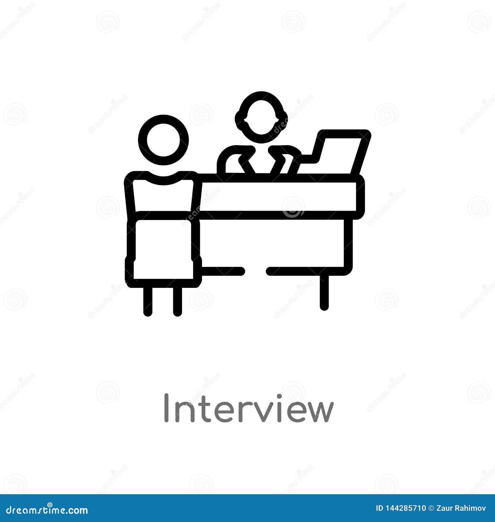 Outline Interview Vector Icon. Isolated Black Simple Line Element ...