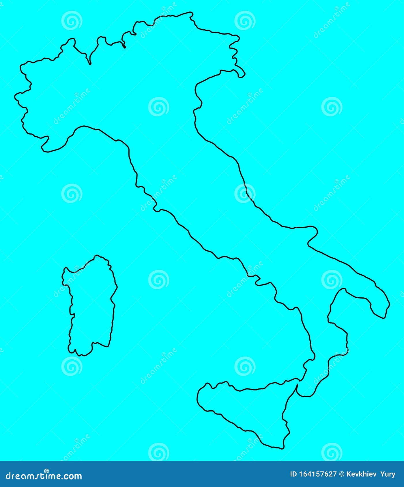 Outline Italy Map Silhouette Vector Stock Vector - Illustration of ...