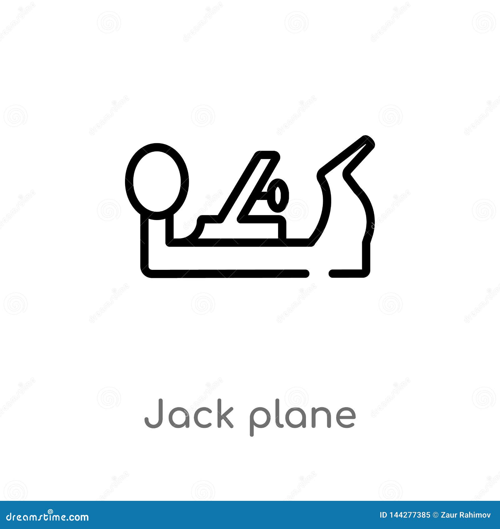 Outline Jack Plane Vector Icon. Isolated Black Simple Line Element ...