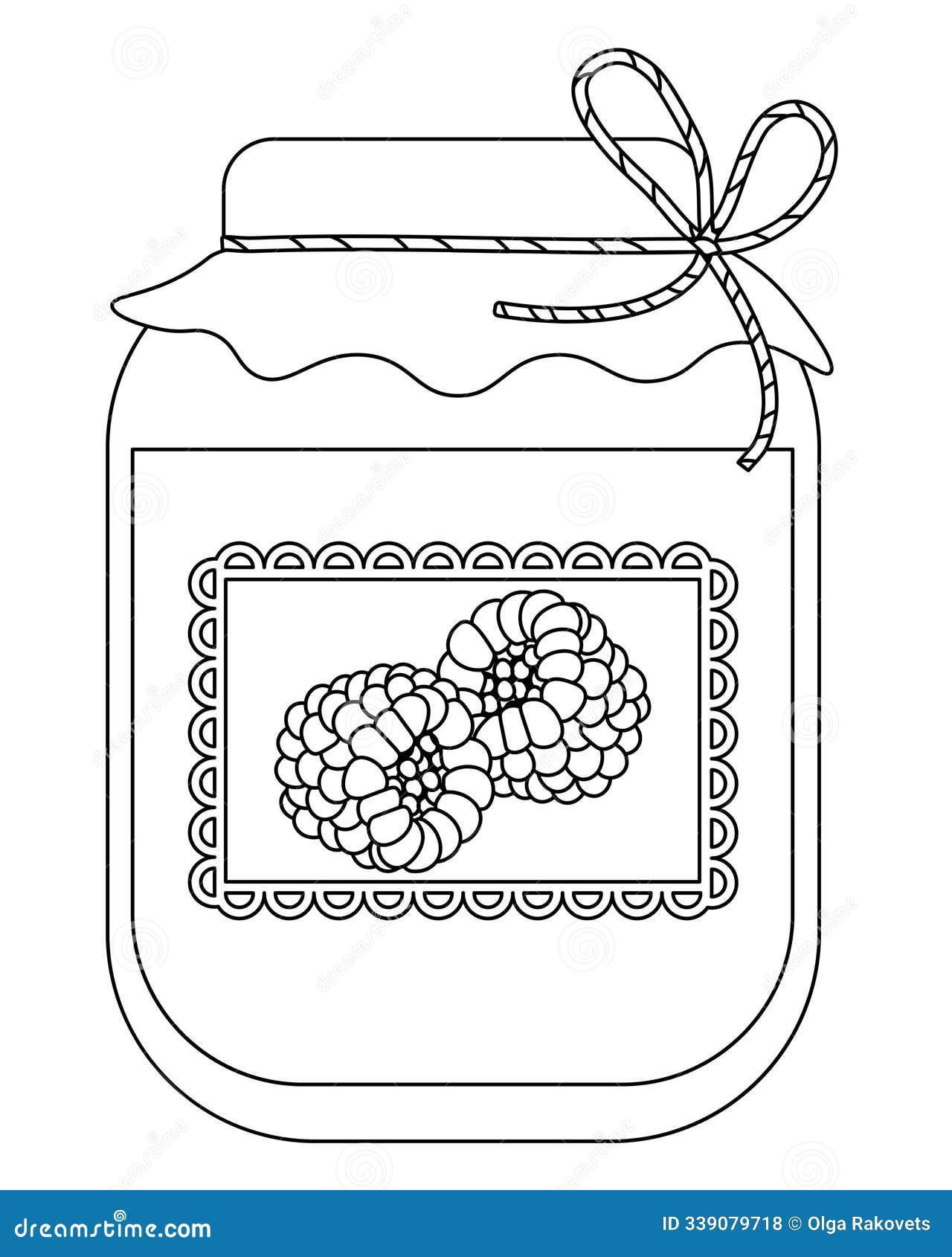 Outline Jar of Raspberry Jam, Creative Coloring Page for Kids Activity ...
