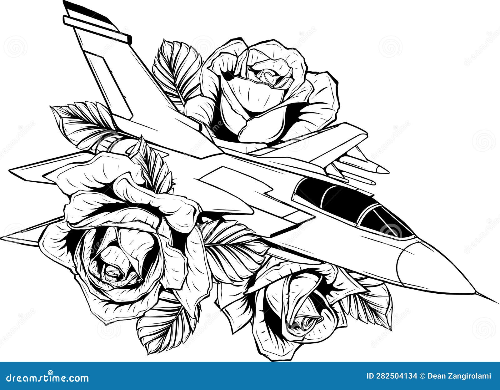 Outline of Jet Fighter Vector Illustration Design Stock Vector ...