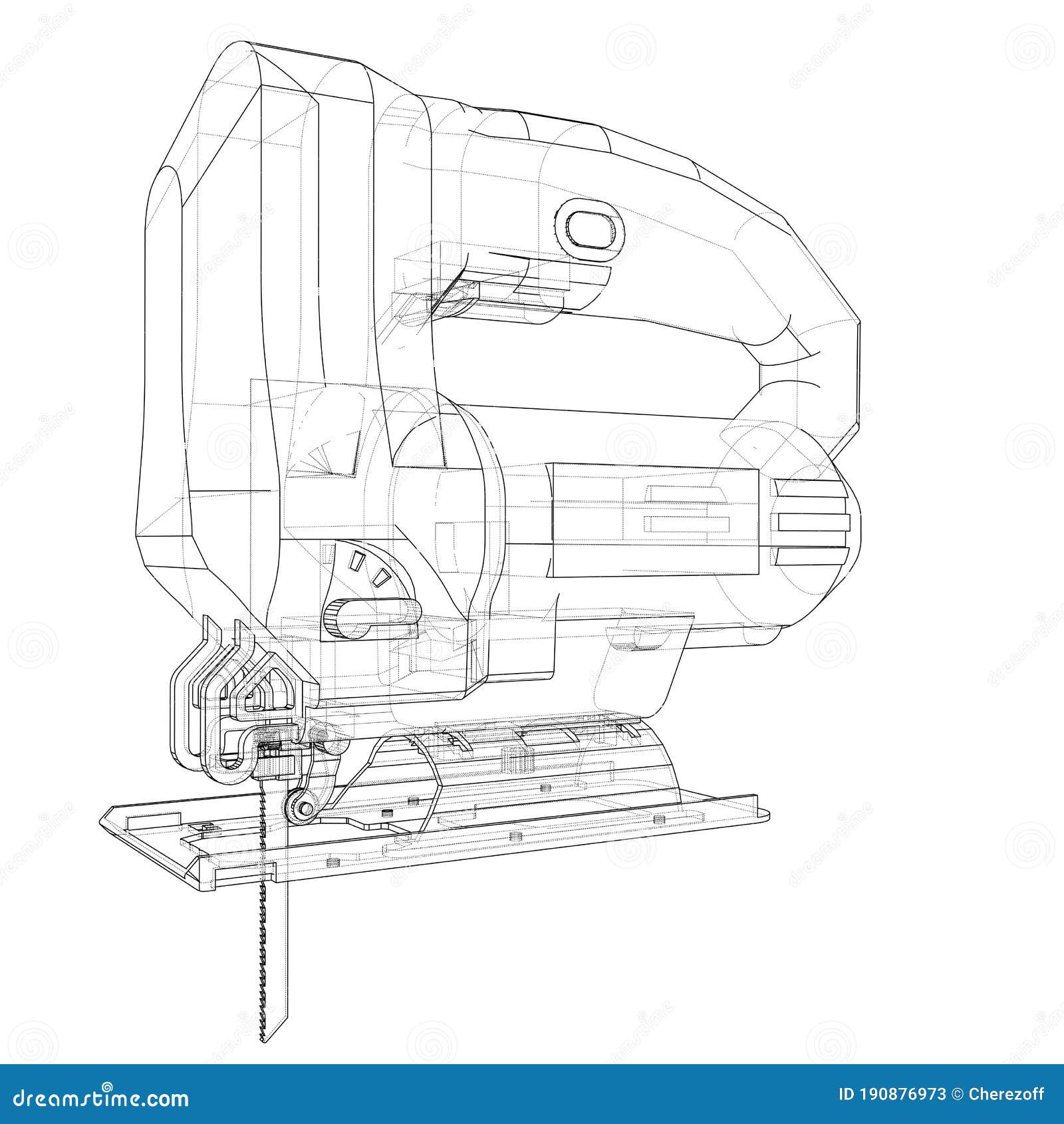 Outline Jig saw stock illustration. Illustration of fretsaw - 190876973
