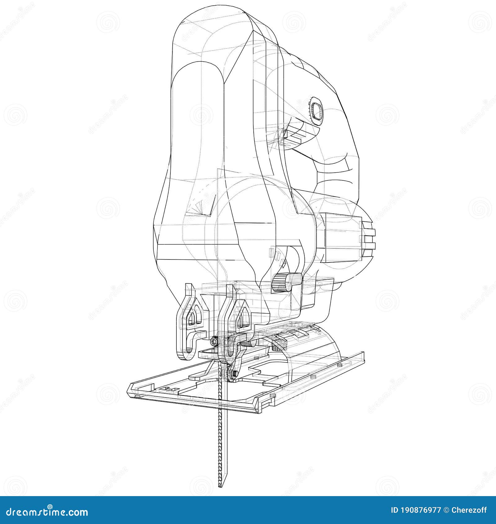 Outline Jig saw stock illustration. Illustration of machine - 190876977