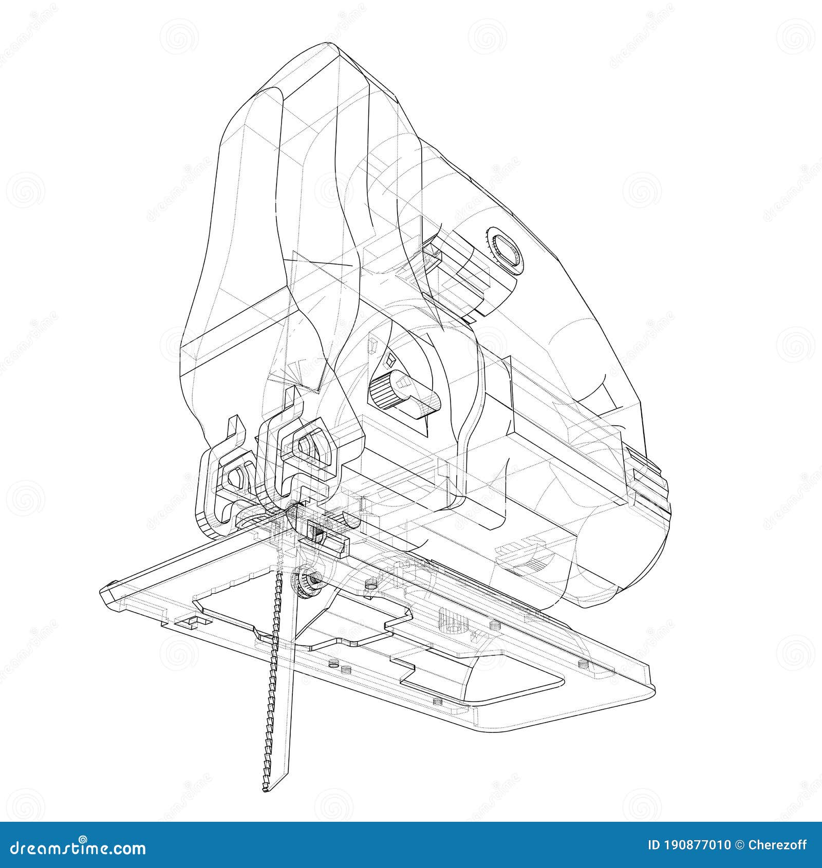 Outline Jig saw stock illustration. Illustration of drawing - 190877010