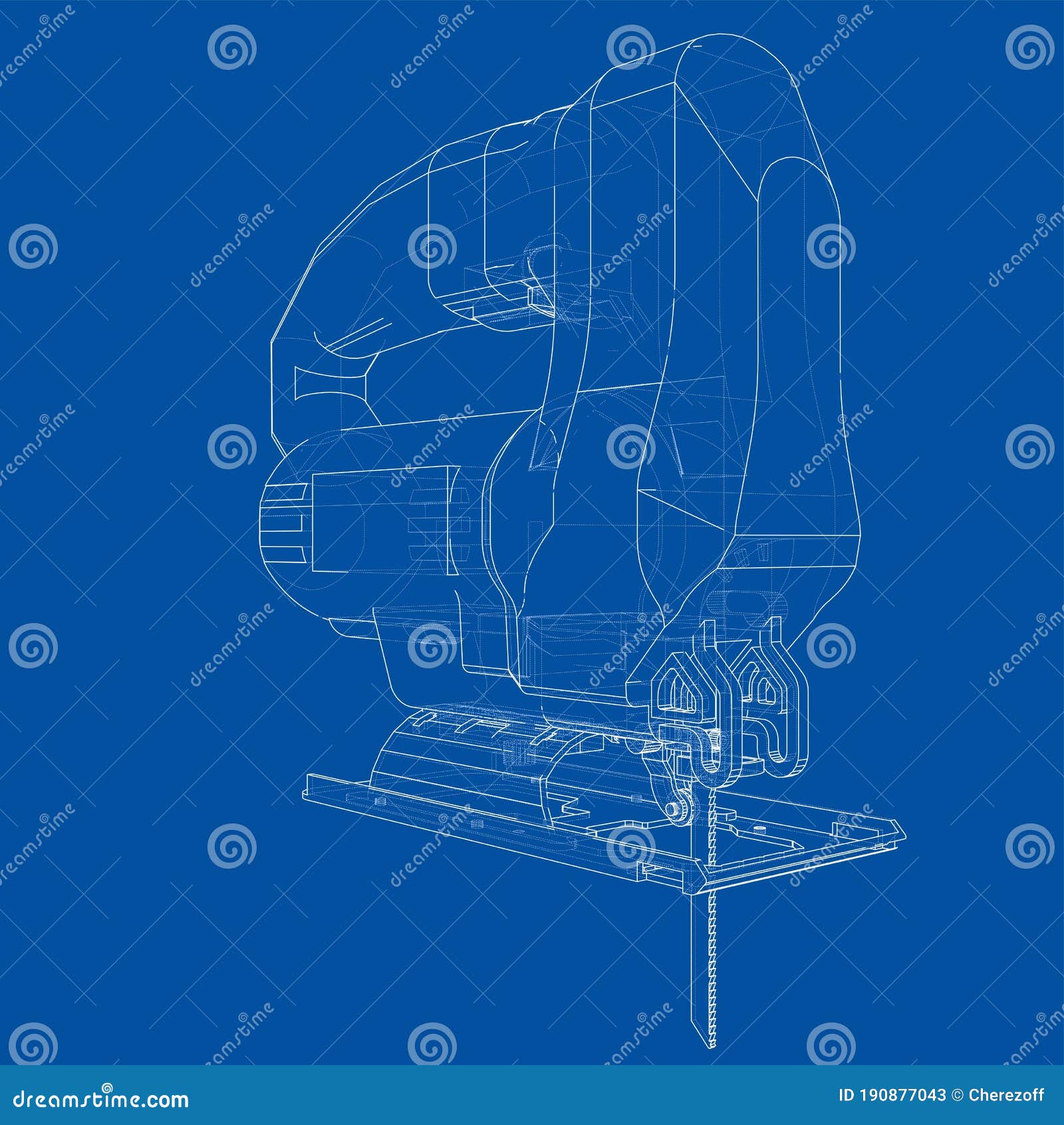 Outline Jig saw stock illustration. Illustration of mechanic - 190877043