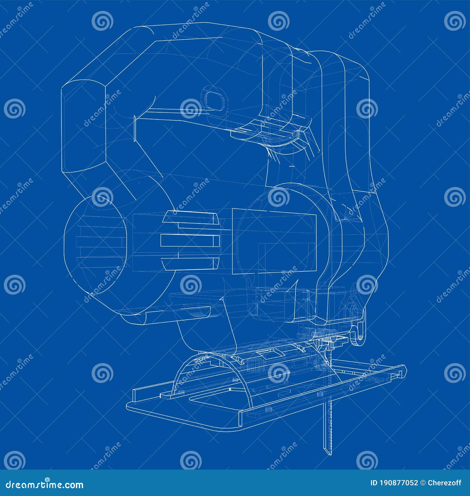 Outline Jig saw stock illustration. Illustration of power - 190877052