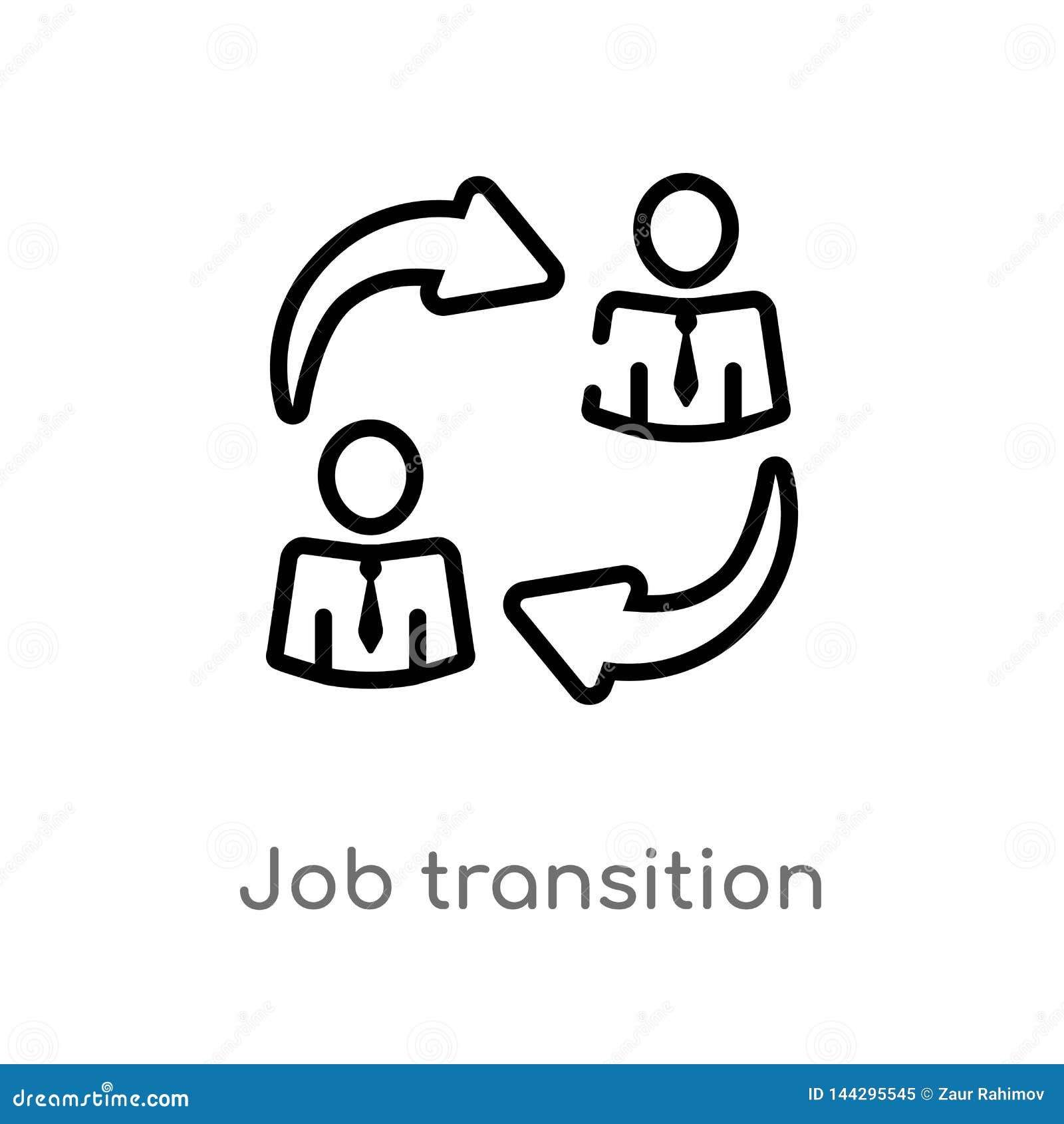 Outline Job Transition Vector Icon. Isolated Black Simple Line Element ...