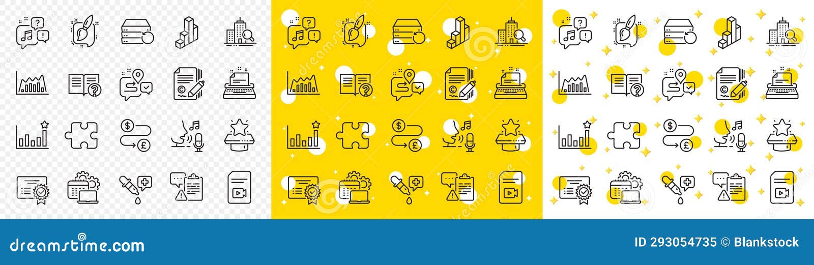 Outline Journey, Clipboard and Efficacy Line Icons. for Web App. Vector ...