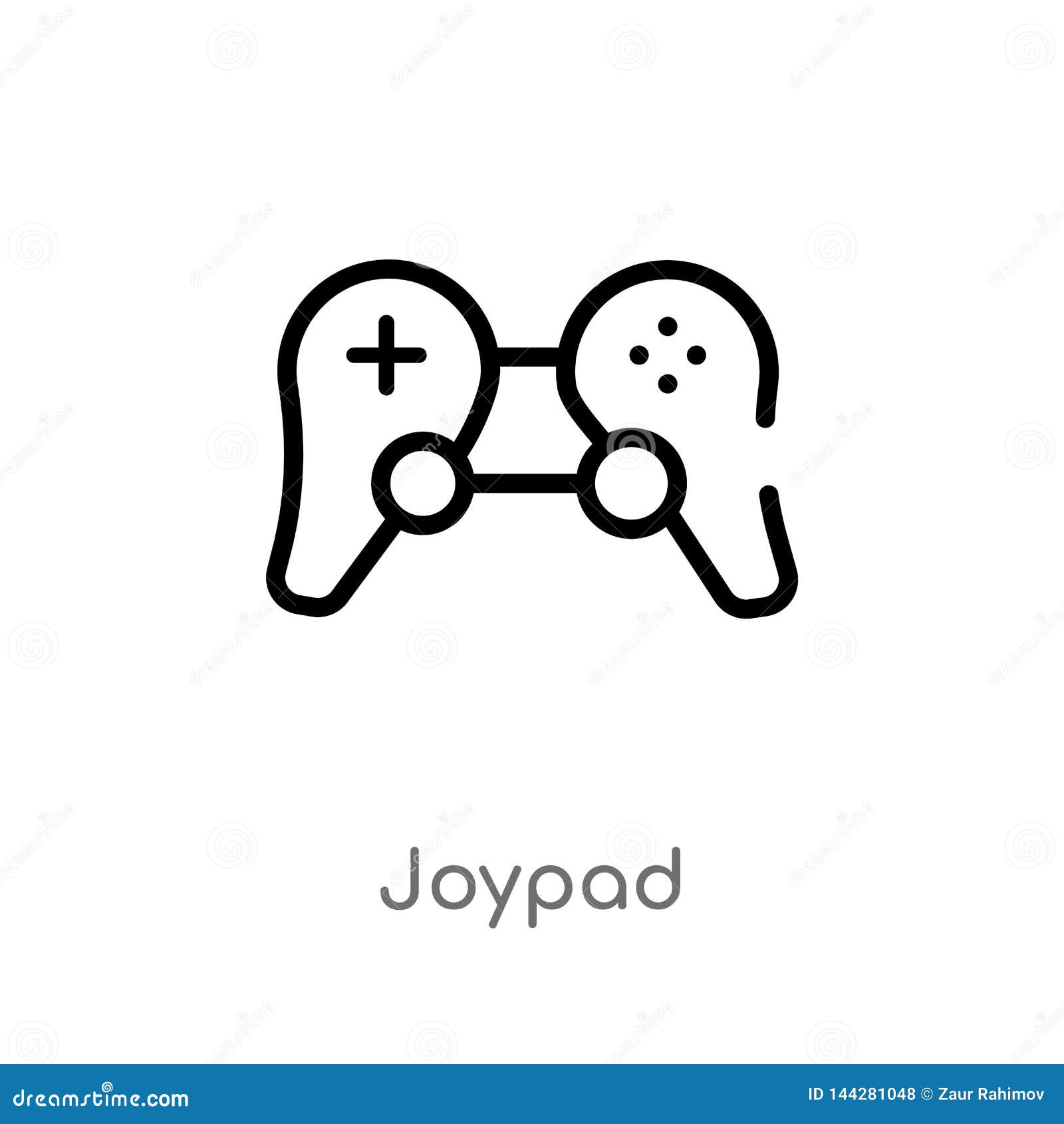 Outline Joypad Vector Icon. Isolated Black Simple Line Element ...
