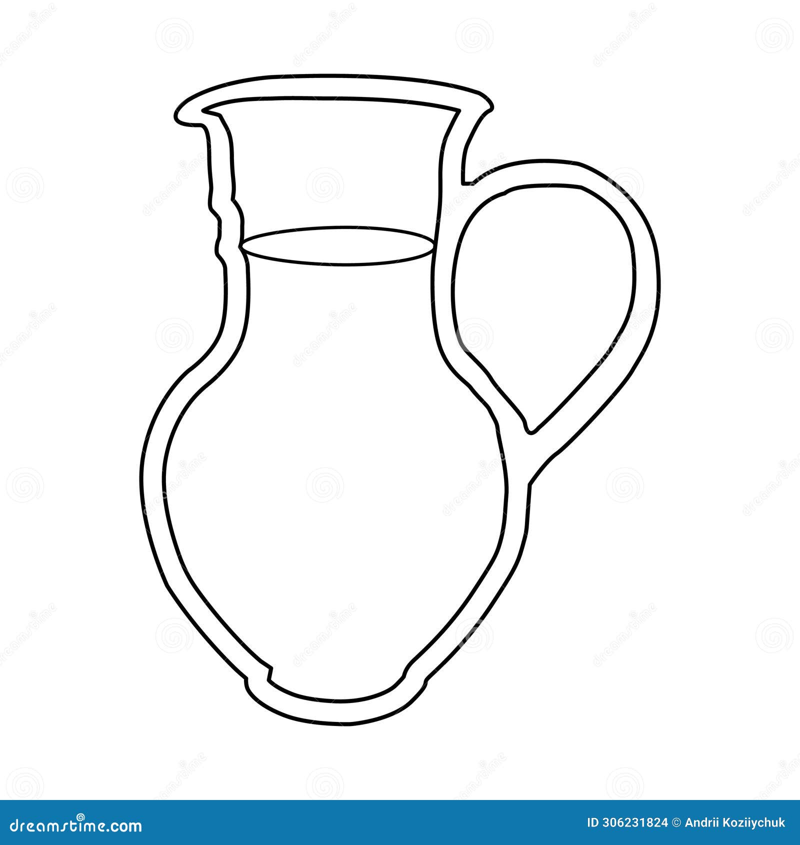 Outline Jug Vector Icon. Pitcher Outline Vector Icon. Jug Hand Drawn ...