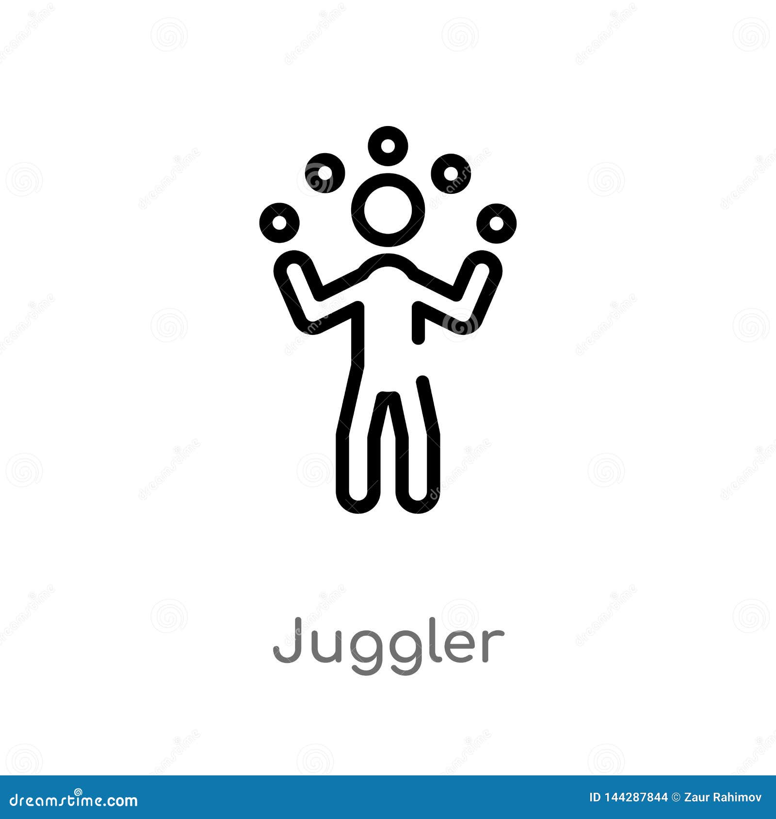 Juggler Vector Icon Isolated On Transparent Background, Linear J ...
