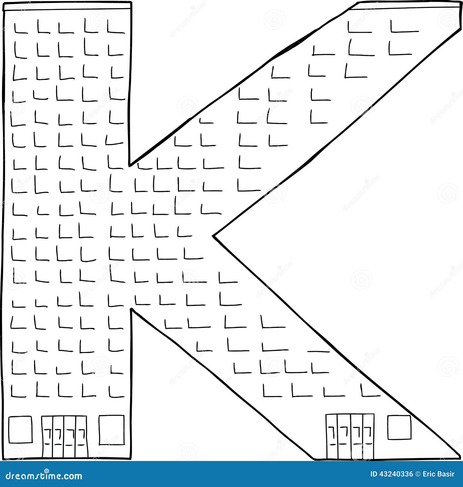 Outline of K Office Building Stock Vector - Illustration of drawn ...