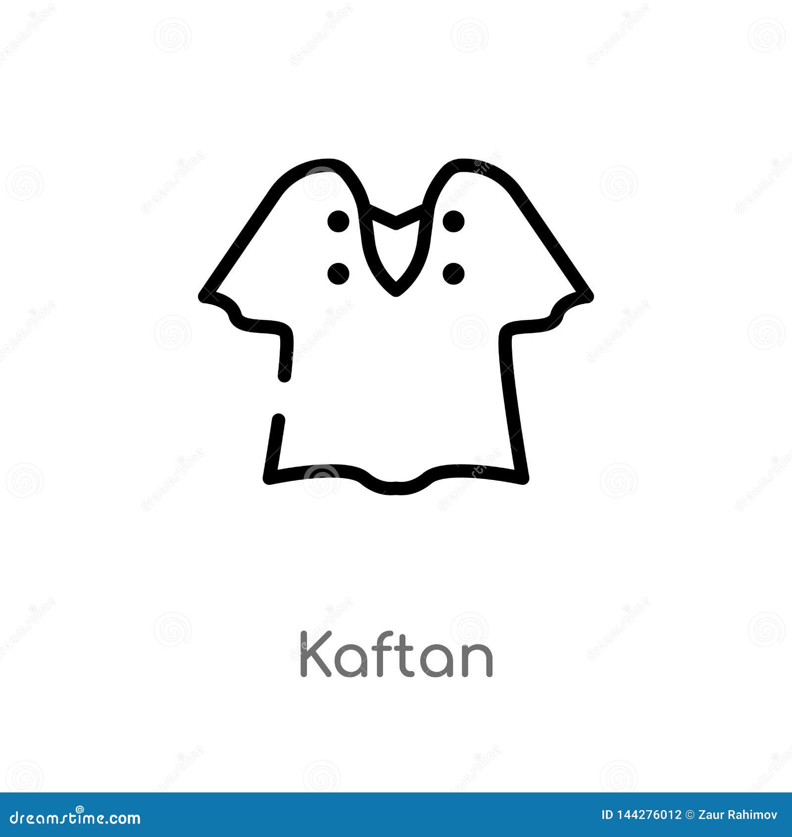 Outline Kaftan Vector Icon. Isolated Black Simple Line Element ...