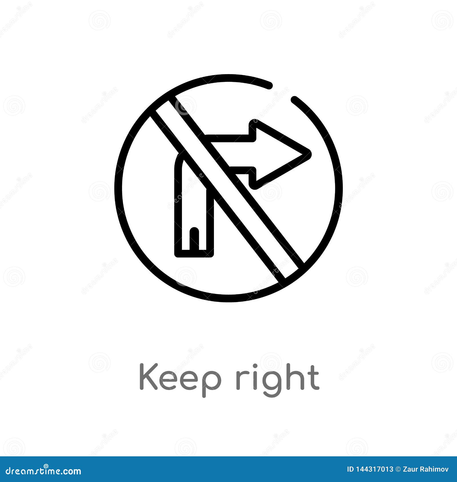 Outline Keep Right Vector Icon. Isolated Black Simple Line Element ...