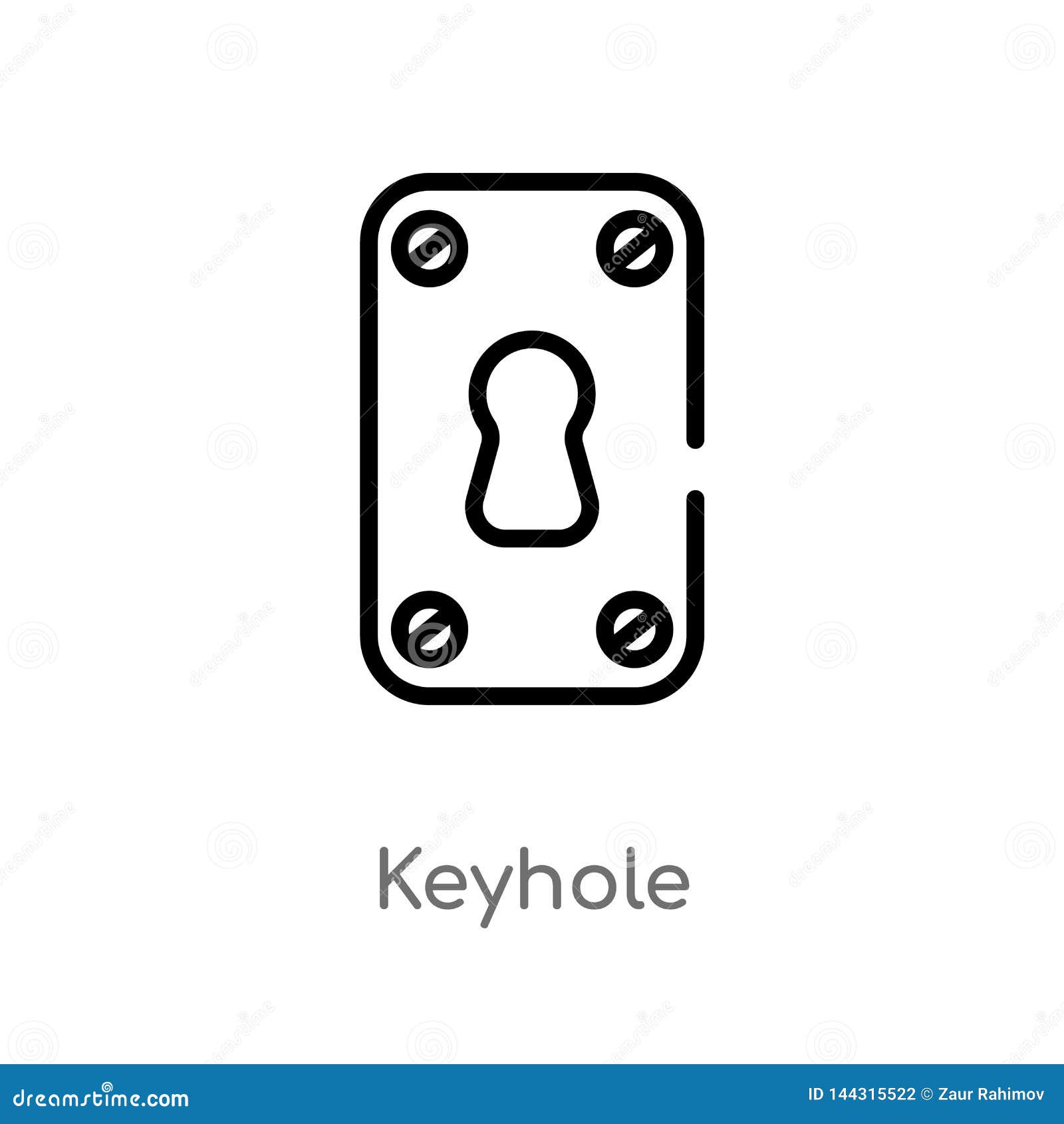 Outline Keyhole Vector Icon. Isolated Black Simple Line Element ...