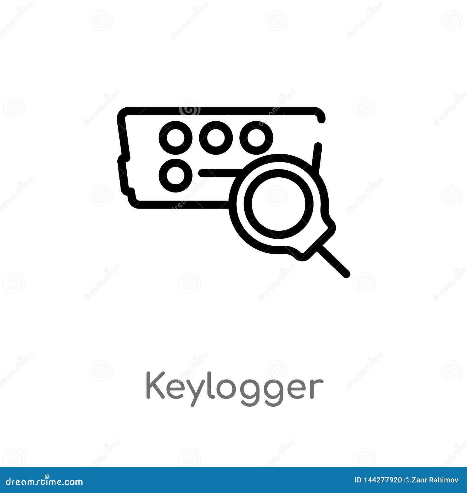 Outline Keylogger Vector Icon. Isolated Black Simple Line Element ...