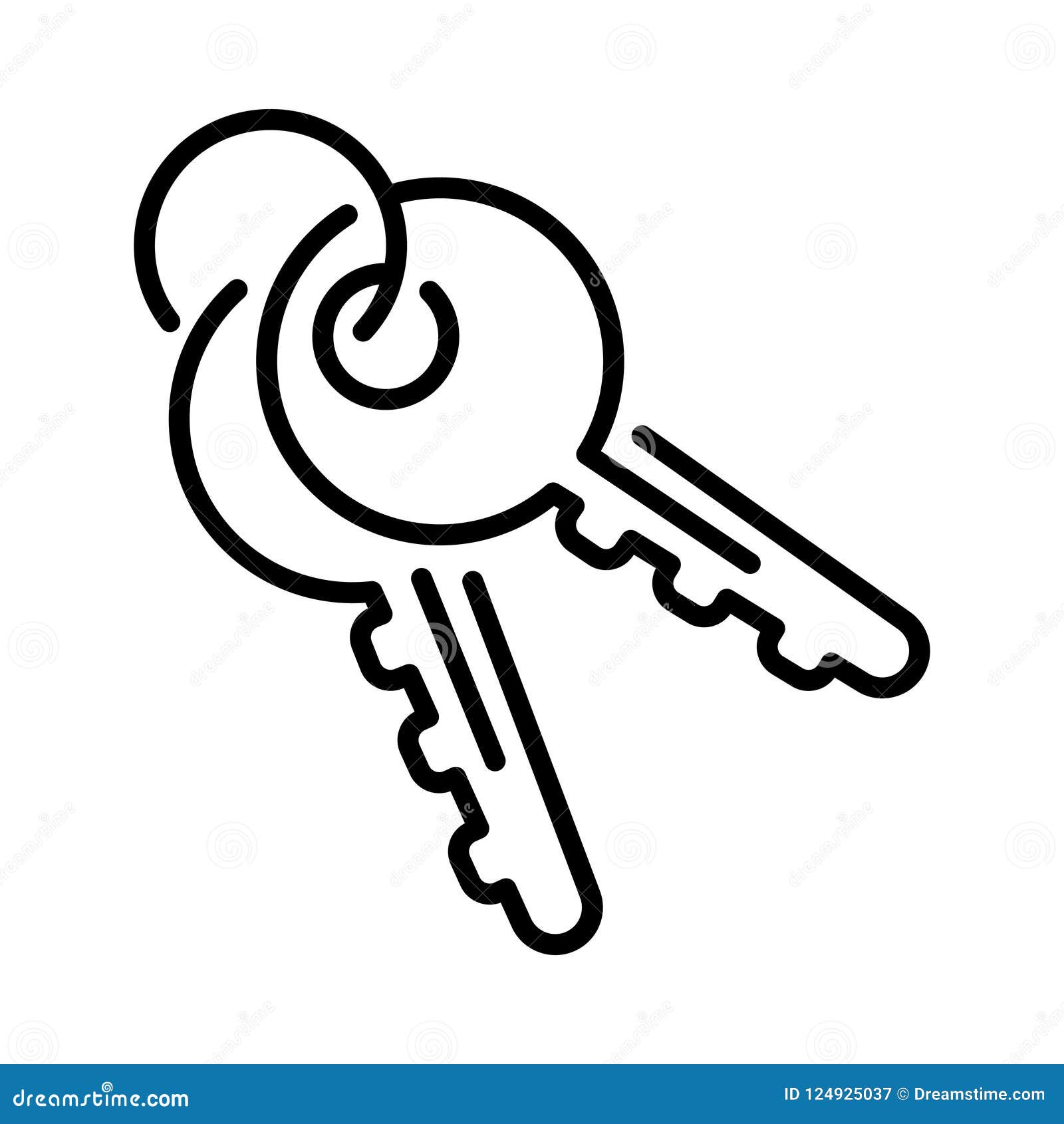 Outline keys stock vector. Illustration of icon, padlock - 124925037