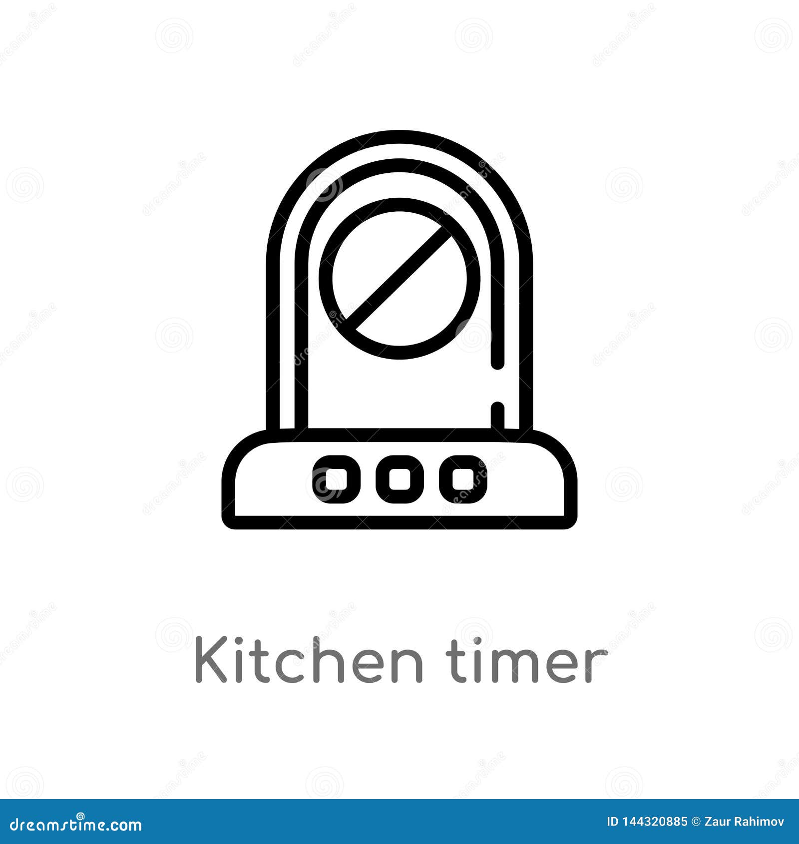 Outline Kitchen Timer Vector Icon. Isolated Black Simple Line Element ...