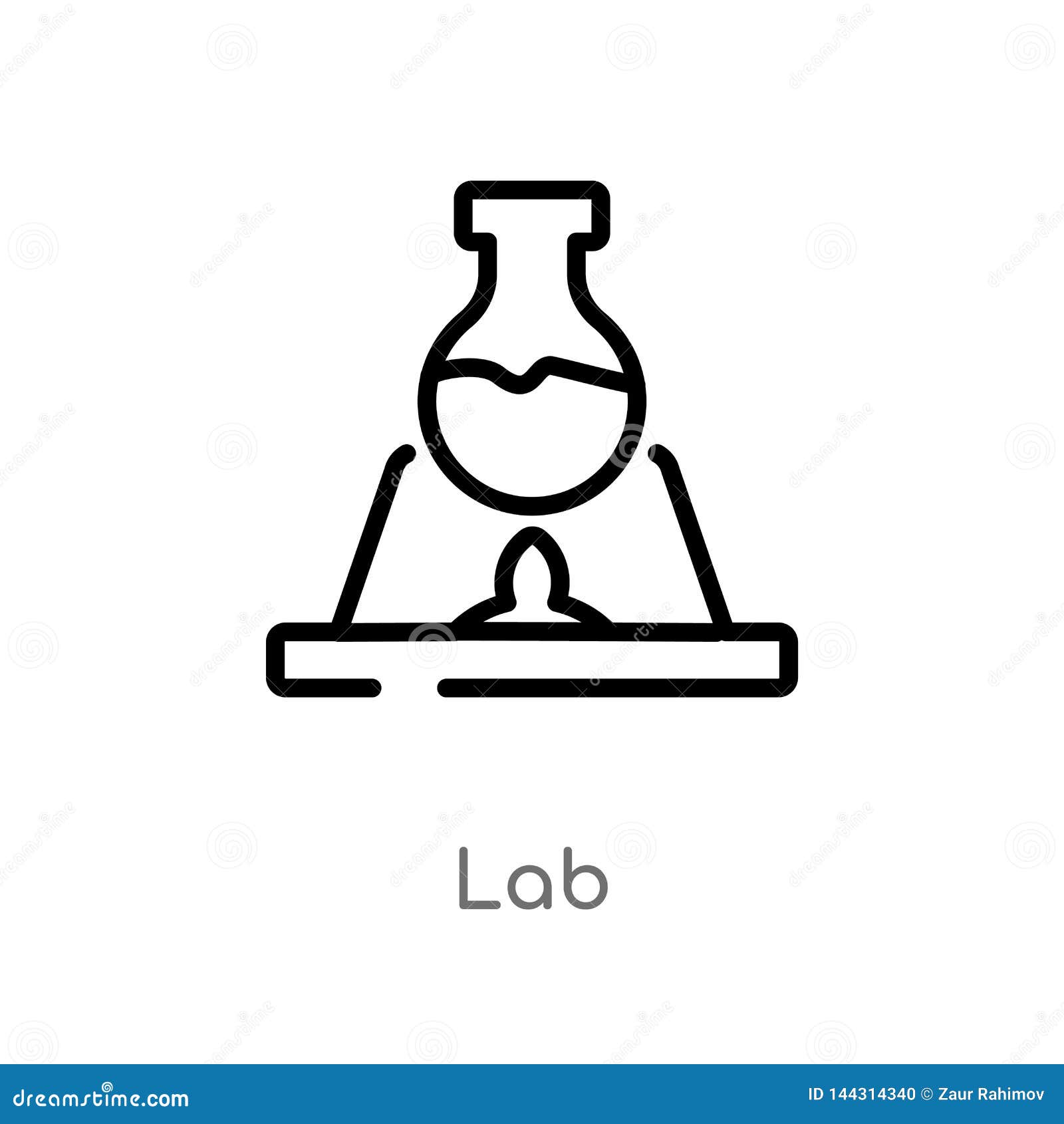 Outline Lab Vector Icon. Isolated Black Simple Line Element ...