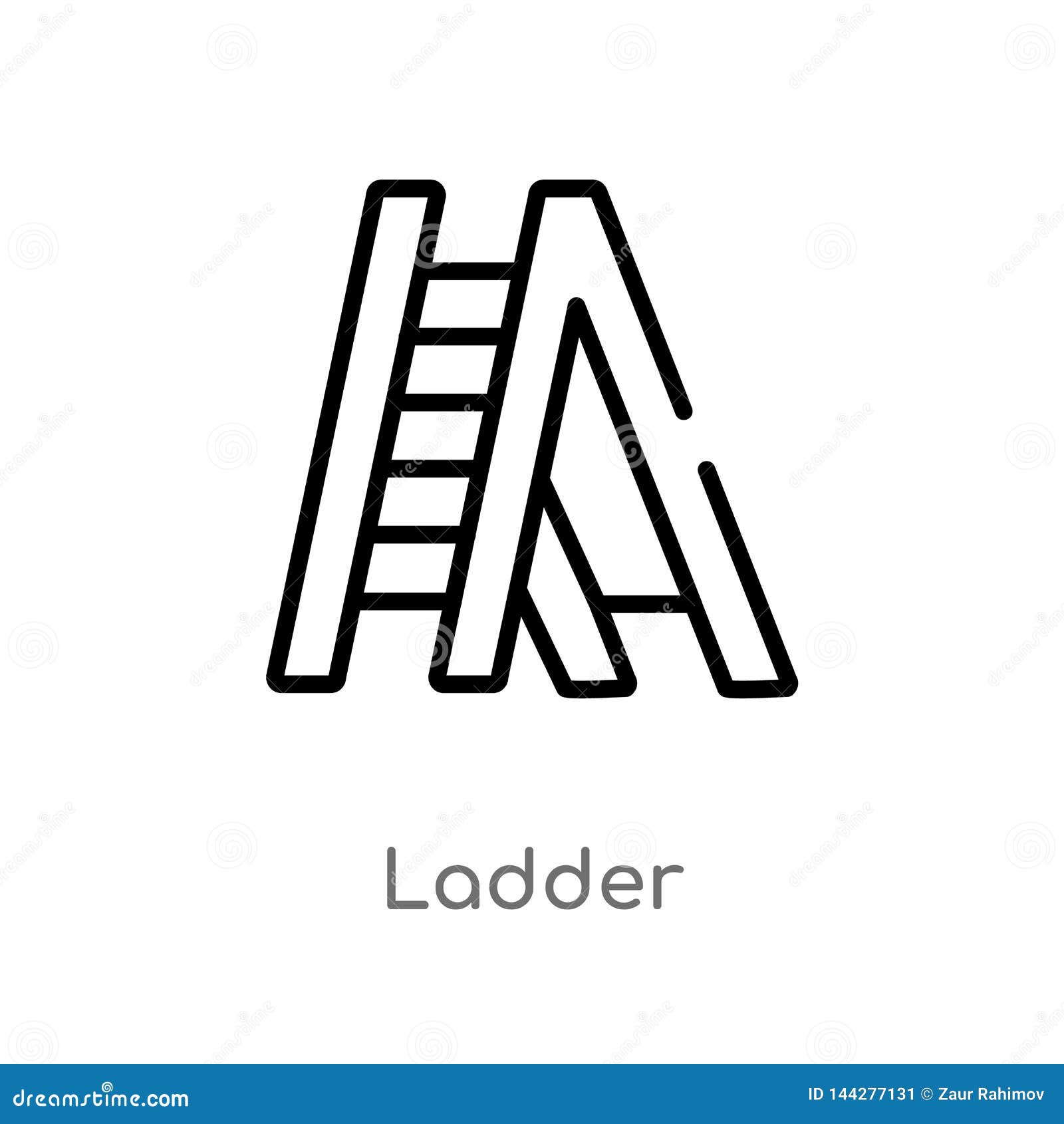 Outline Ladder Vector Icon. Isolated Black Simple Line Element ...
