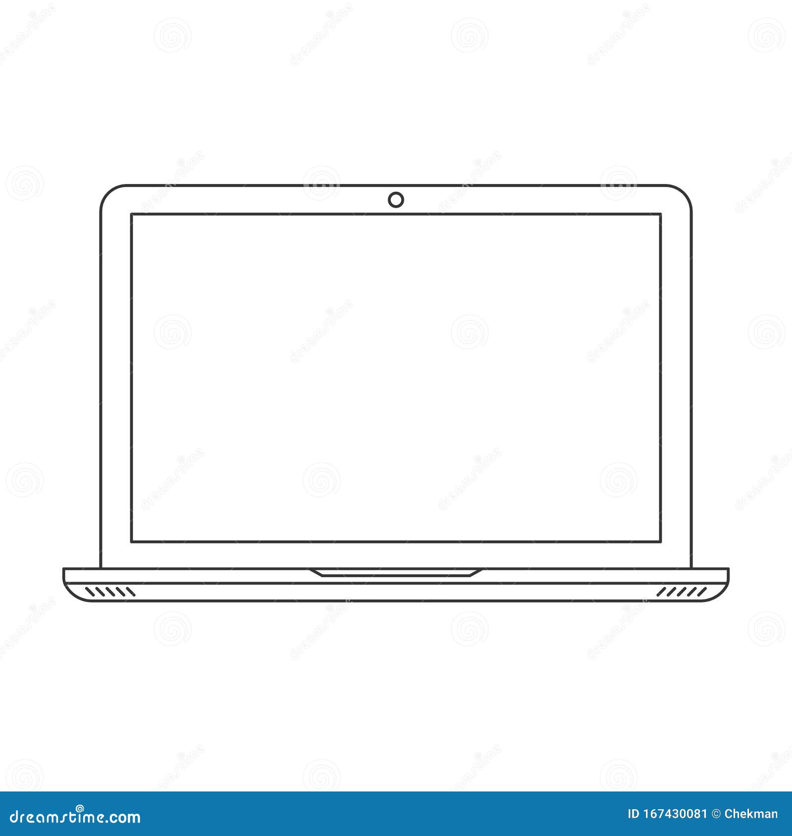 Outline Laptop Isolated. Black Linear Laptop Icon Stock Illustration ...