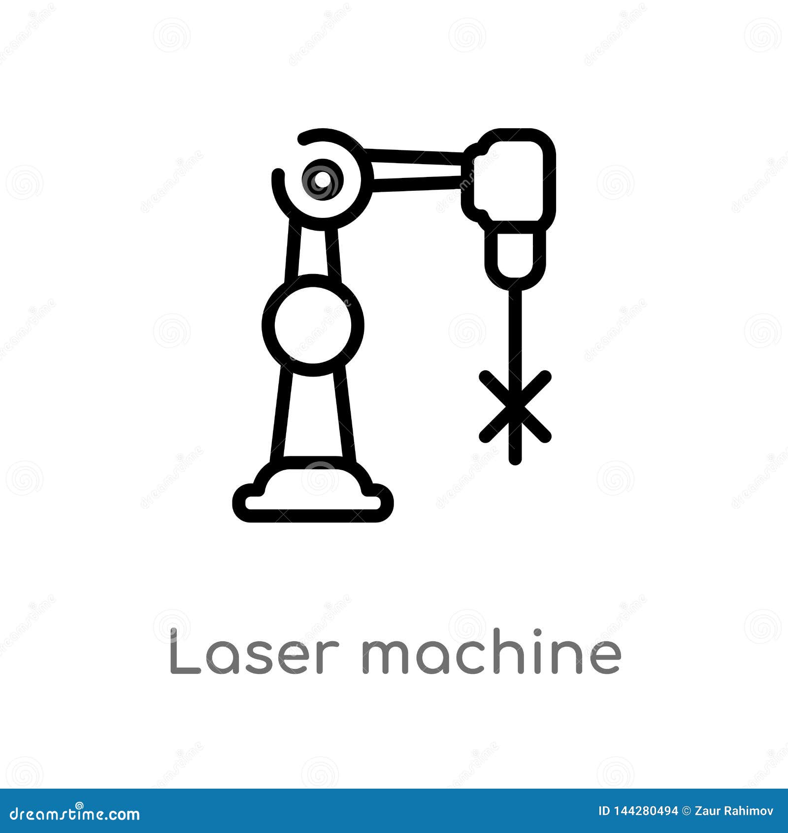 Outline Laser Machine Vector Icon. Isolated Black Simple Line Element ...
