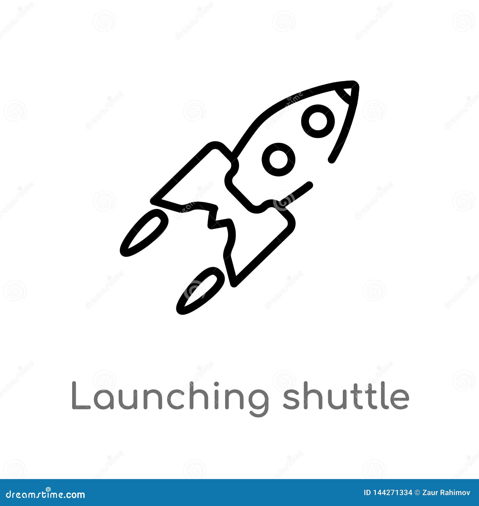 Launching Shuttle Vector Icon On White Background. Flat Vector ...