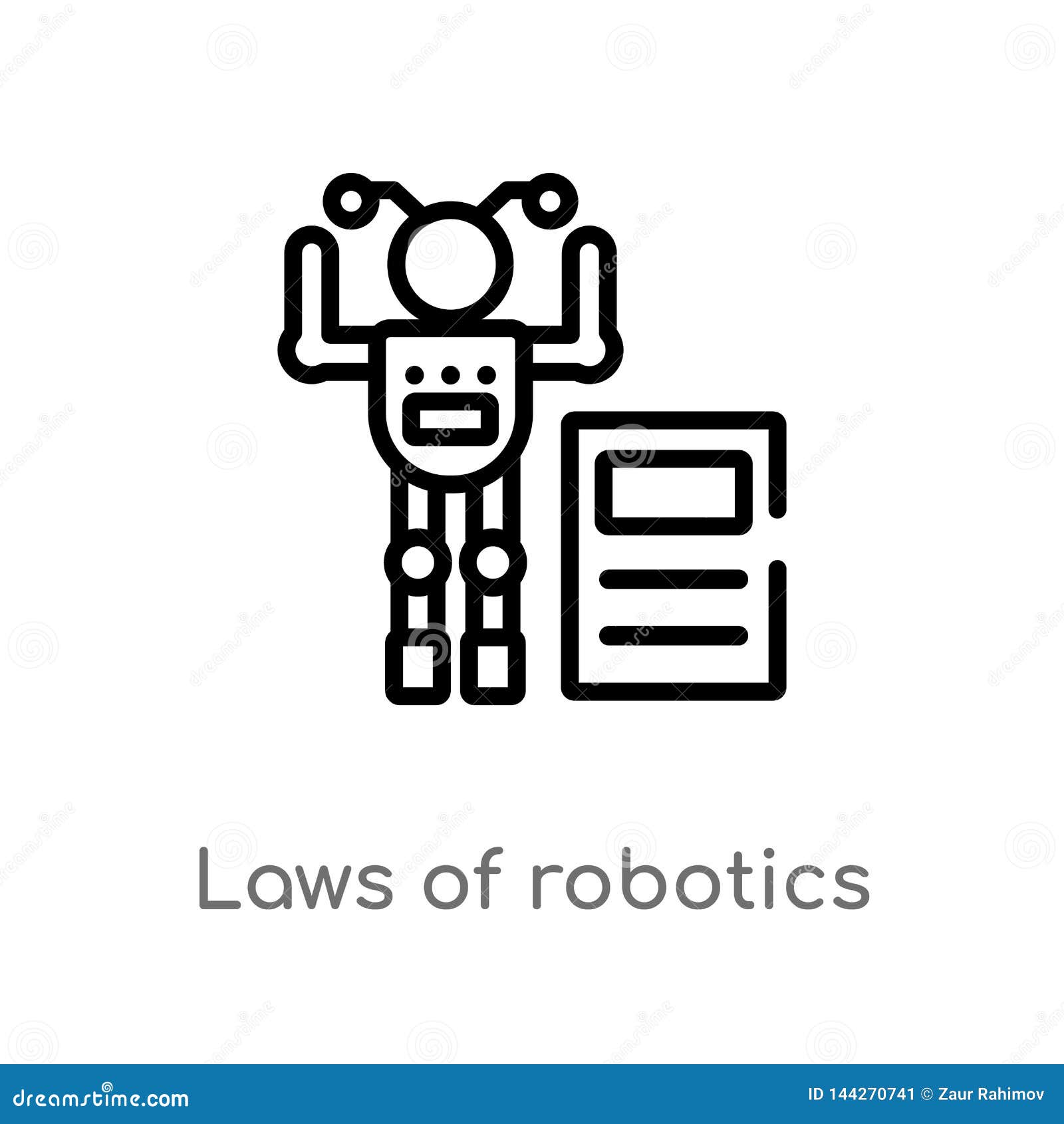 Outline Laws of Robotics Vector Icon. Isolated Black Simple Line ...
