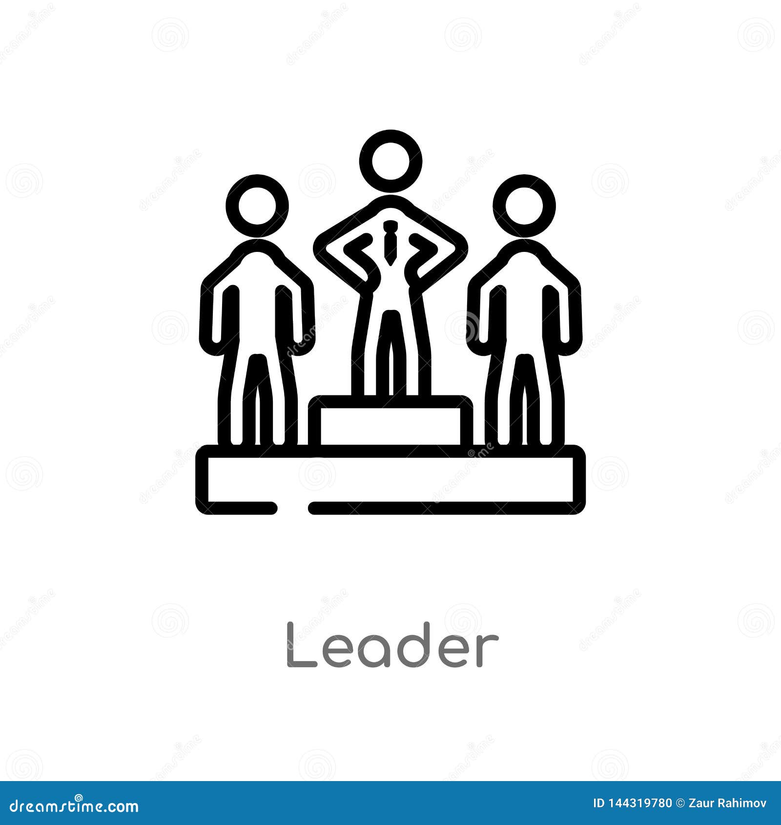 Outline Leader Vector Icon Isolated Black Simple Line Element
