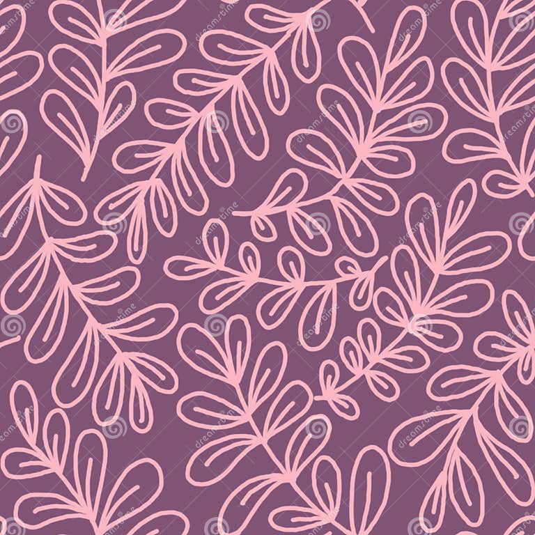 Outline Leaf Pattern Design Stock Illustration - Illustration of flower ...