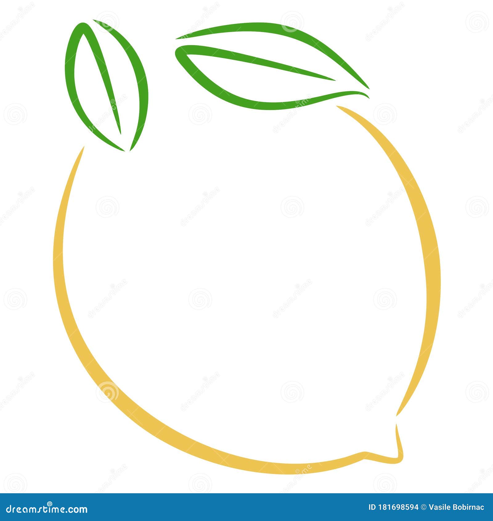 Outline of a lemon stock illustration. Illustration of fruit - 181698594