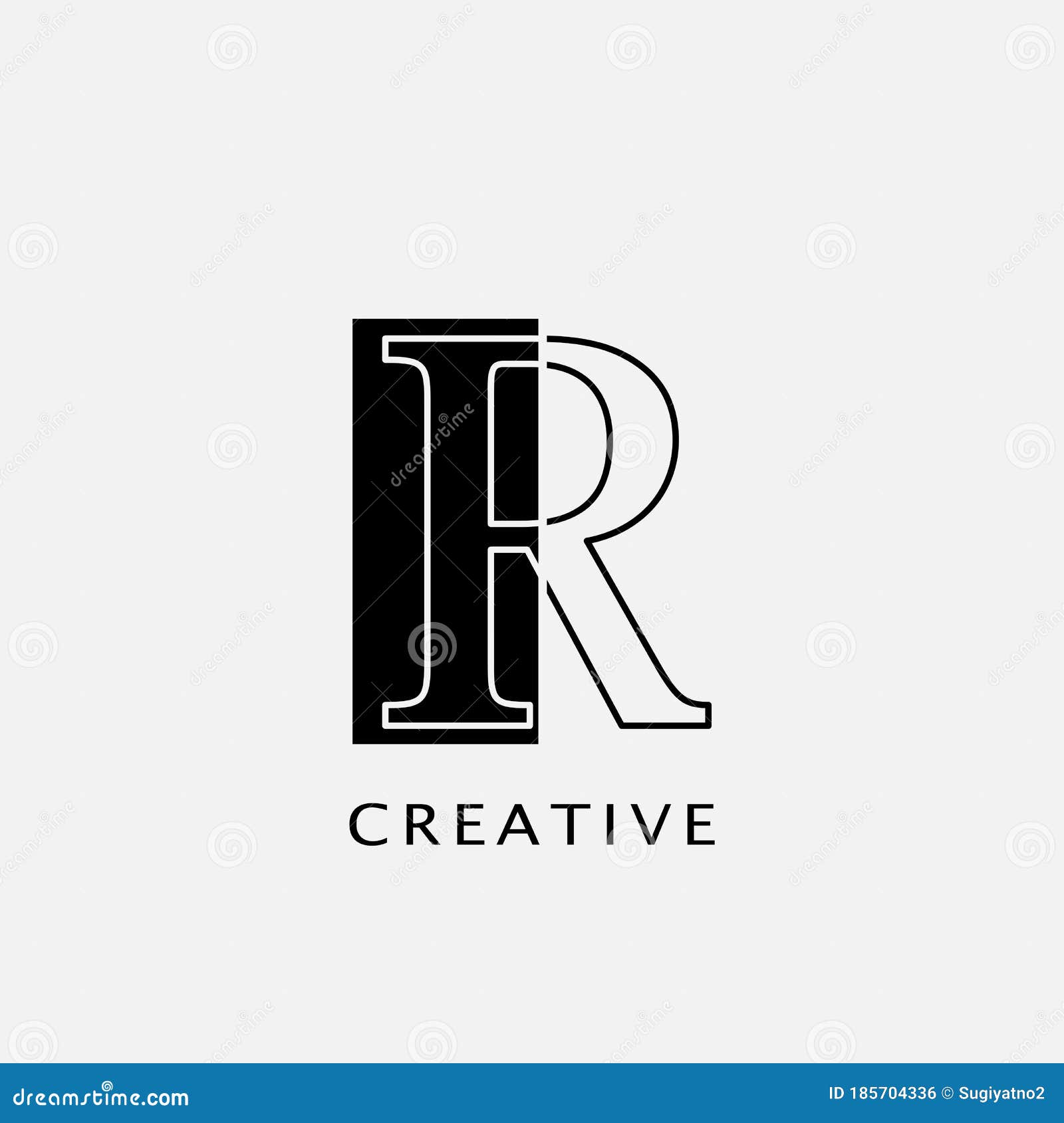 Outline Letter R Rectangular Polygon Geometric Letter Logo Stock Vector ...