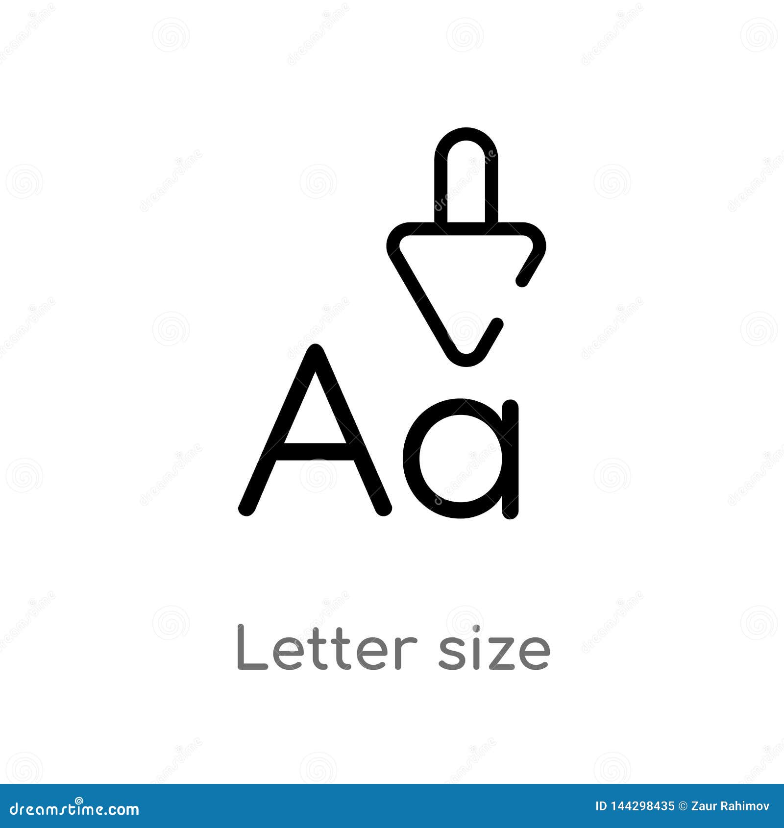 Outline Letter Size Vector Icon. Isolated Black Simple Line Element ...