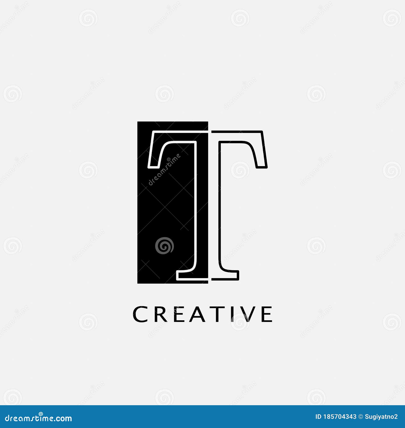 Outline Letter T Rectangular Polygon Geometric Letter Logo Stock Vector ...