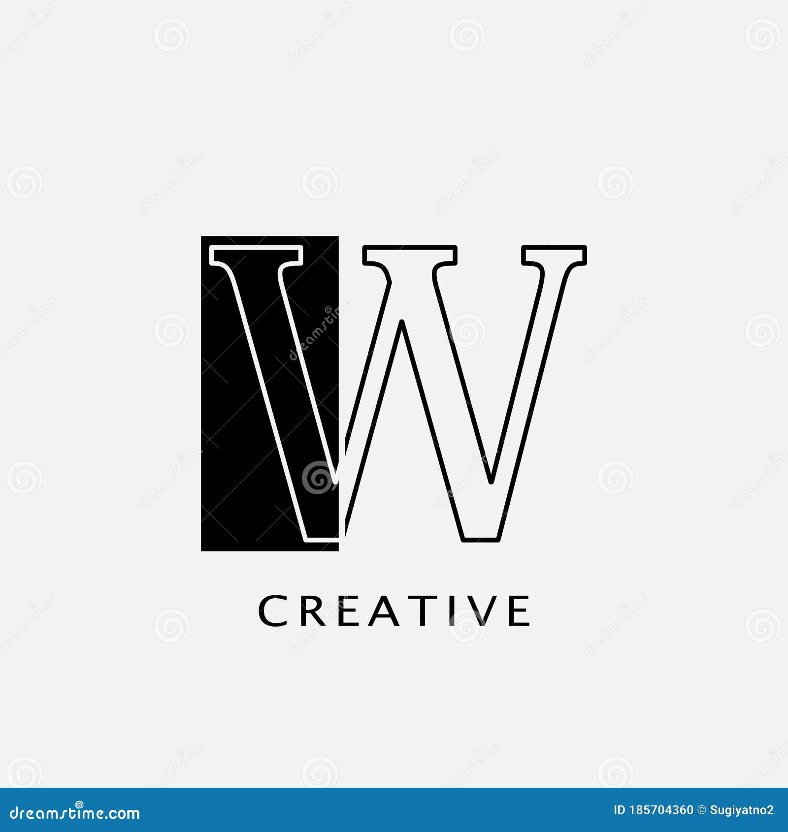 Outline Letter W Rectangular Polygon Geometric Letter Logo Stock Vector ...