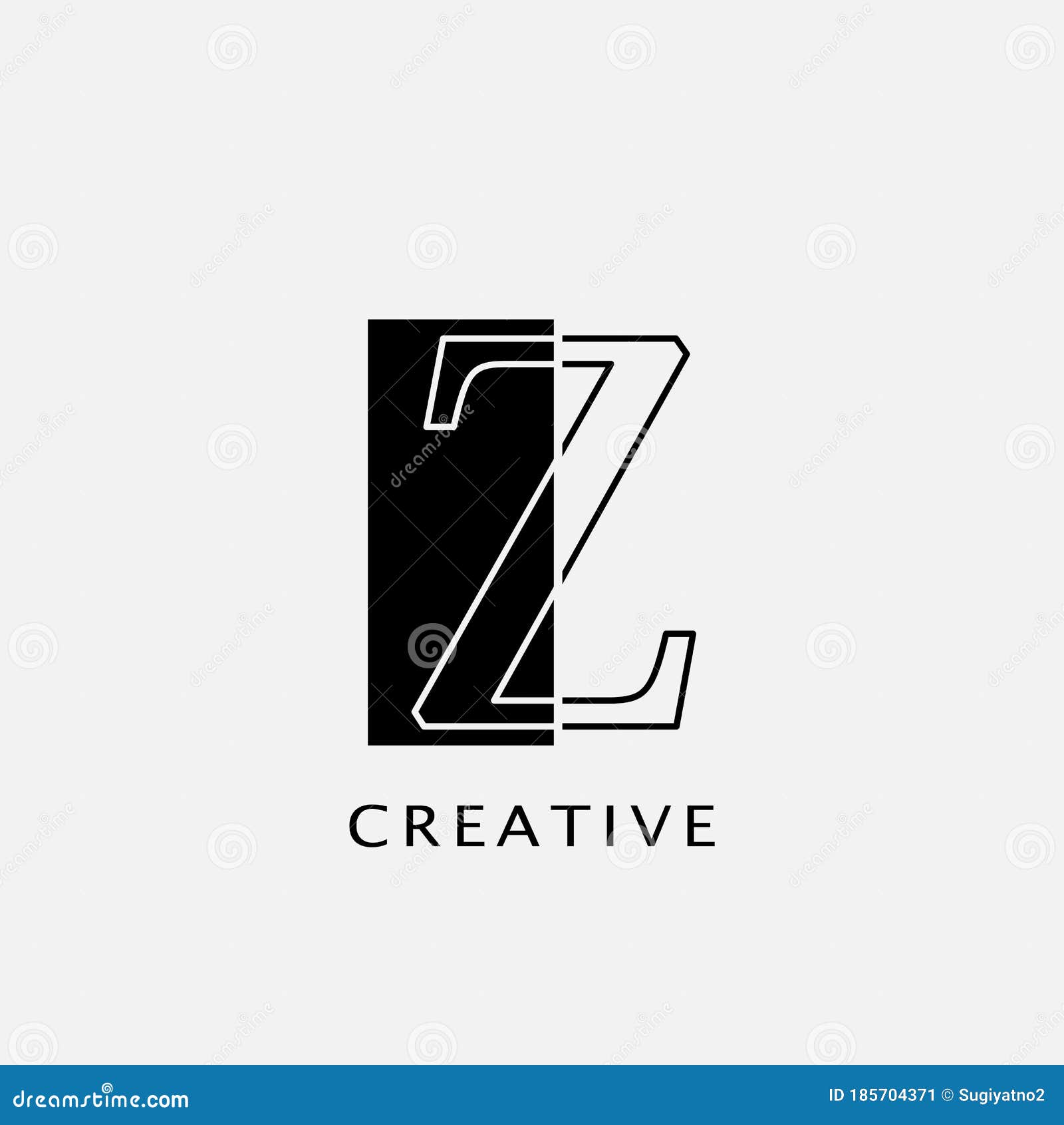 Outline Letter Z Rectangular Polygon Geometric Letter Logo Stock Vector ...