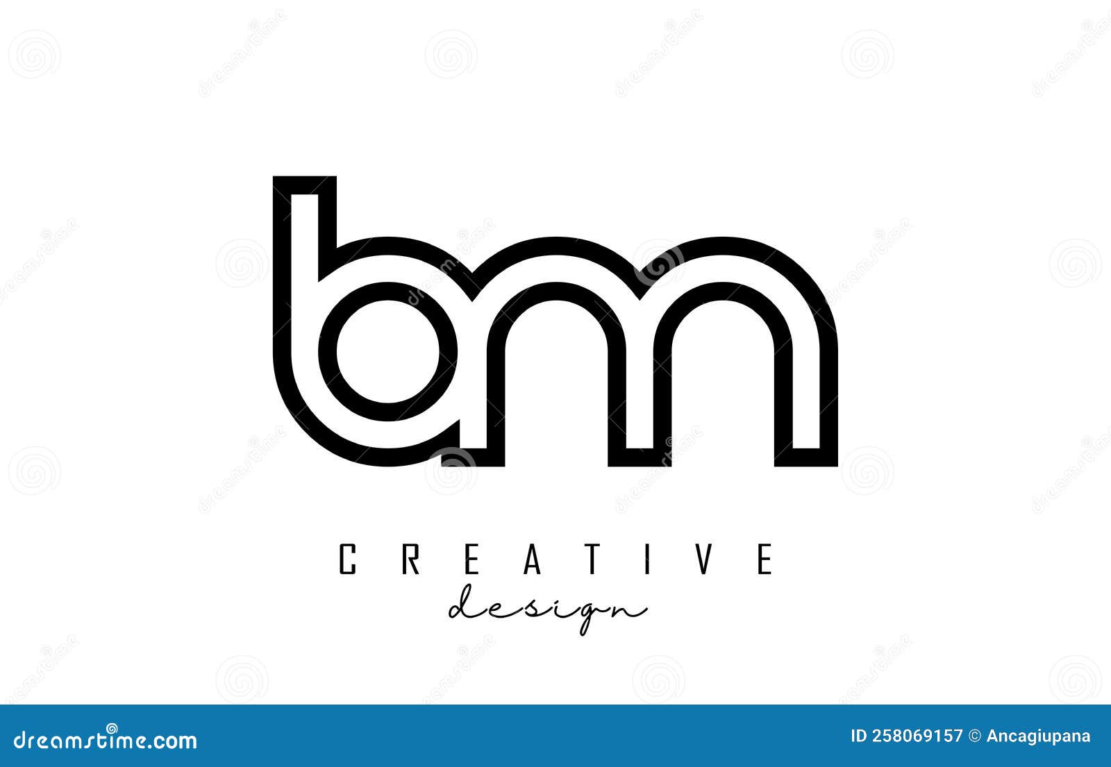 Outline Letters Bm B M Logo with a Minimalist Design. Letters with ...