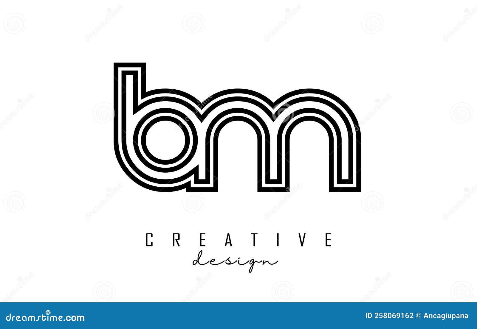 Outline Letters Bm B M Logo with a Minimalist Design. Letters with ...