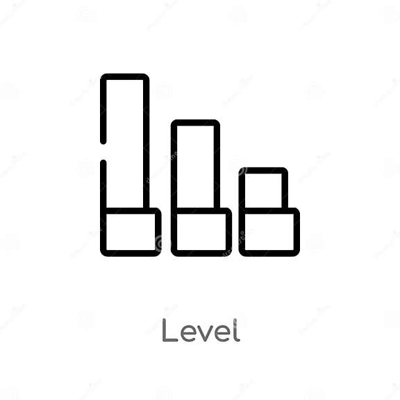 Outline Level Vector Icon. Isolated Black Simple Line Element ...