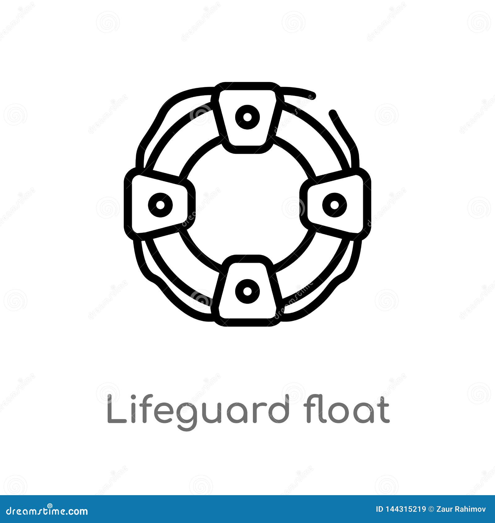 Outline Lifeguard Float Vector Icon. Isolated Black Simple Line Element ...