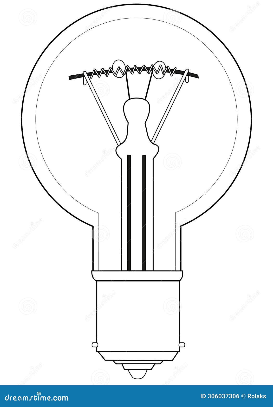 Outline of a light bulb stock illustration. Illustration of bulb ...