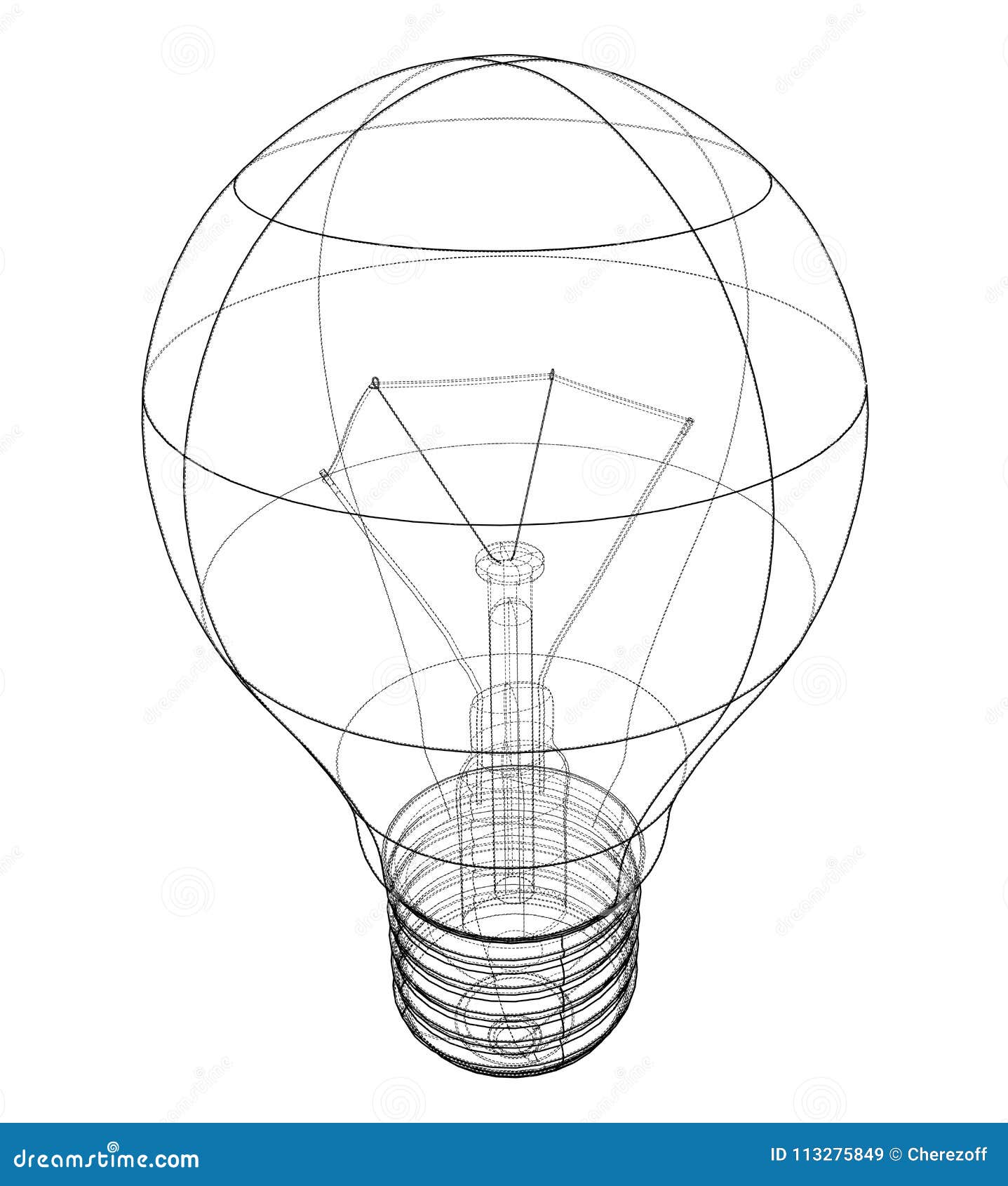 Outline light bulb. Vector stock vector. Illustration of abstract ...
