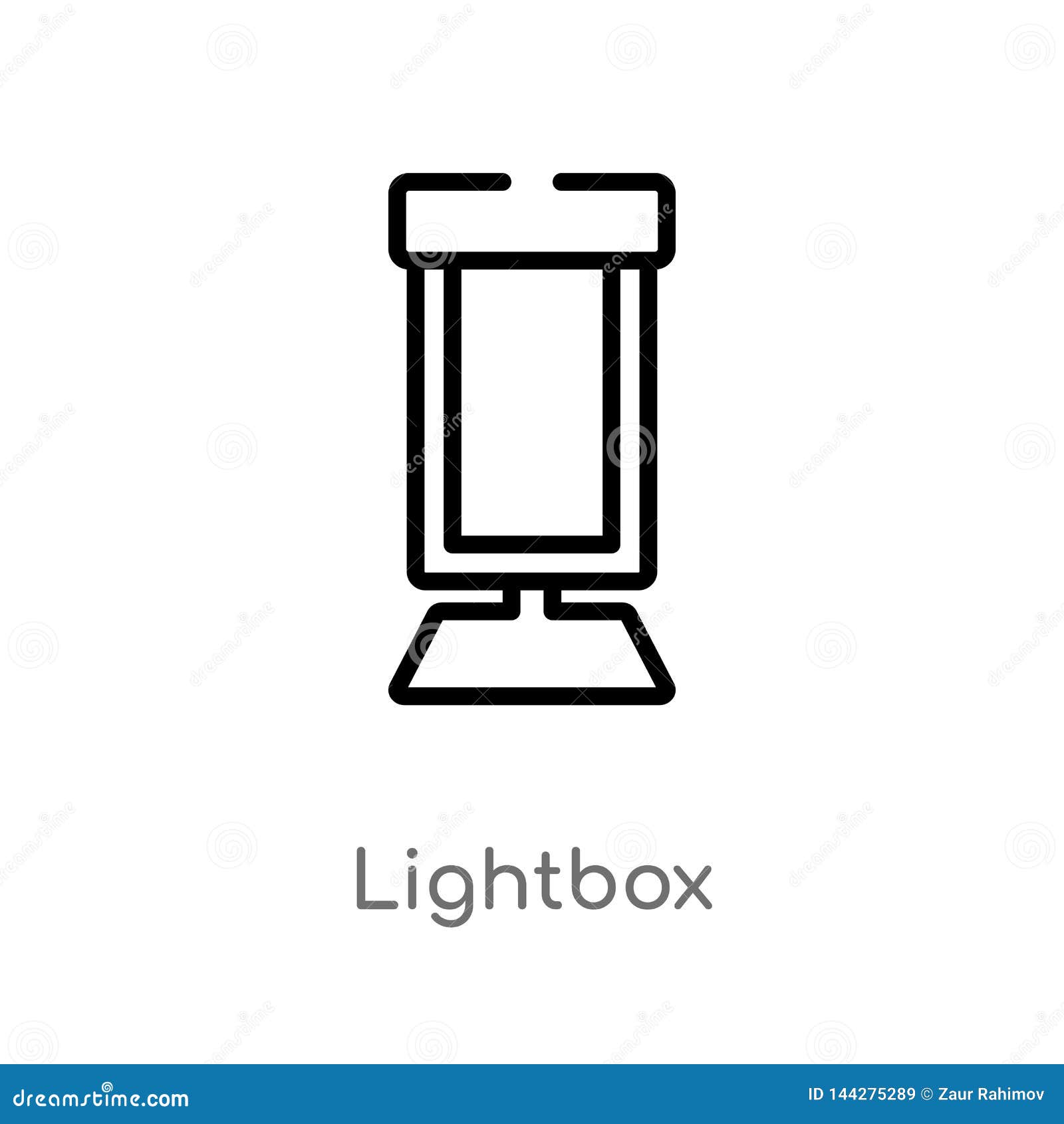 Outline Lightbox Vector Icon. Isolated Black Simple Line Element ...