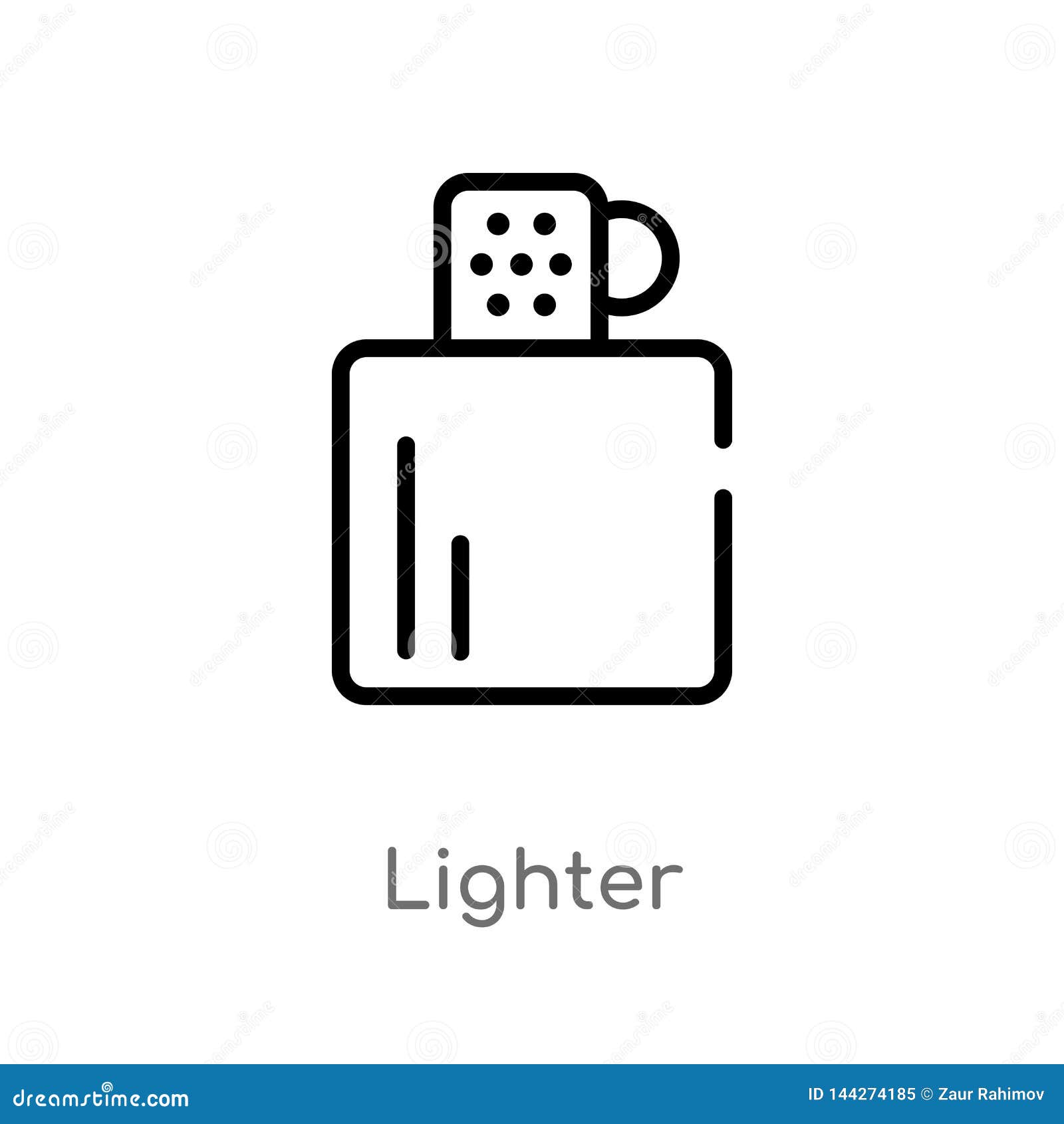 Outline Lighter Vector Icon. Isolated Black Simple Line Element ...