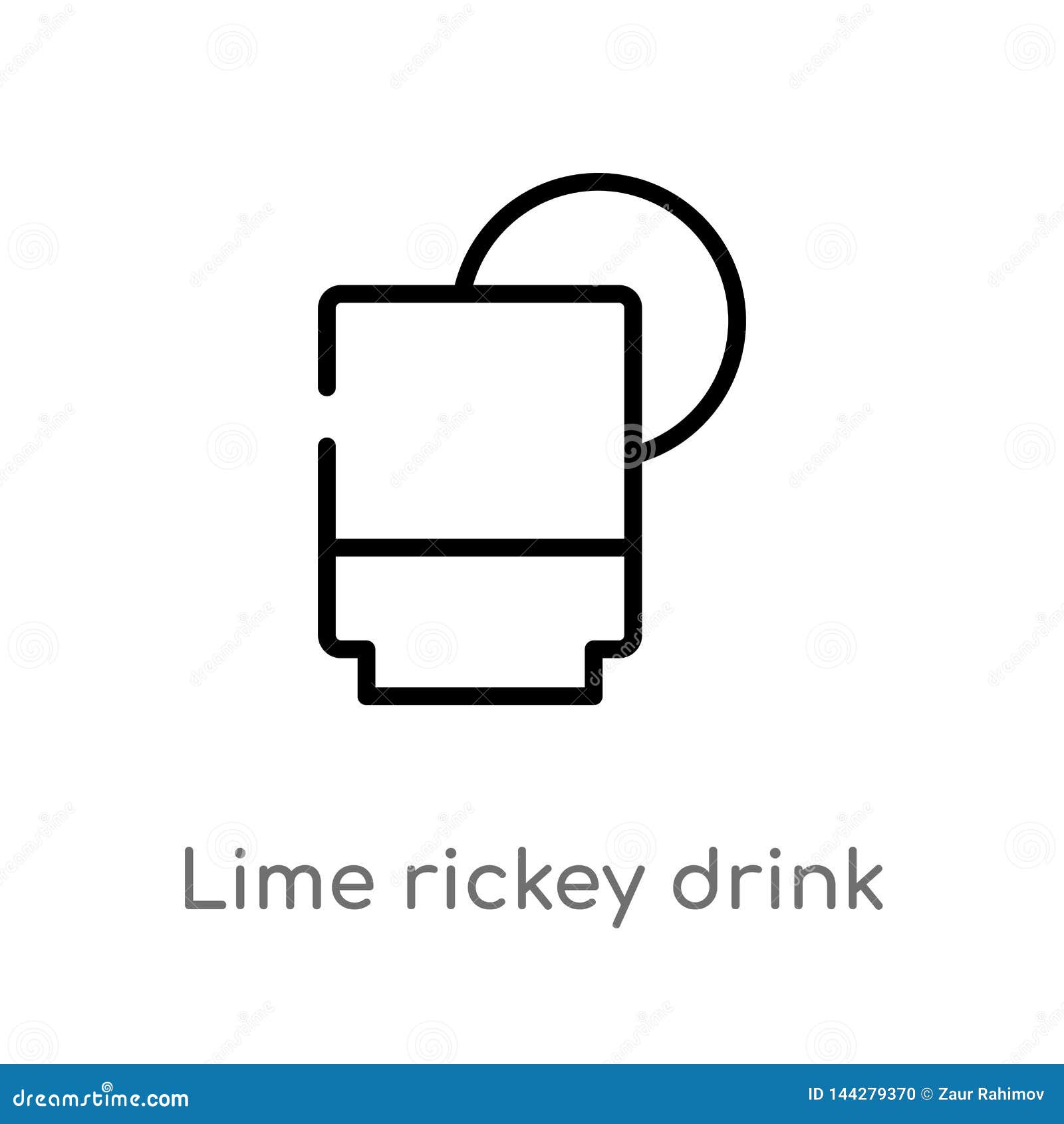 Lime Rickey Drink Vector Icon On White Background. Flat Vector Lime ...