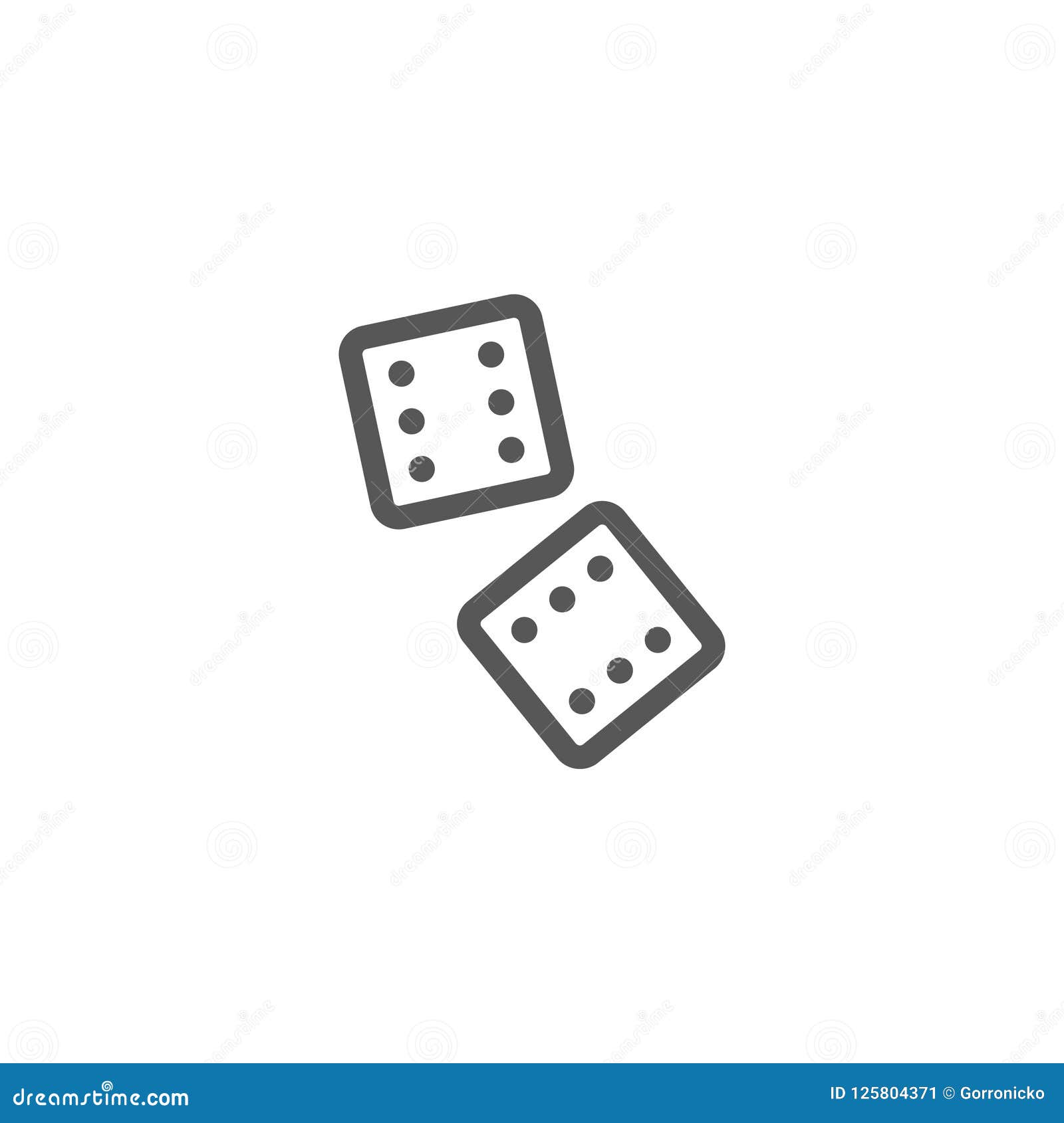 Outline Line Art Icon of Two Dice Stock Vector - Illustration of draw ...