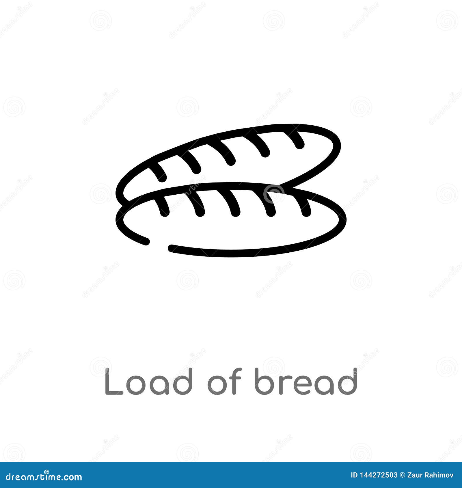 Outline Load Of Bread Vector Icon. Isolated Black Simple Line Element ...