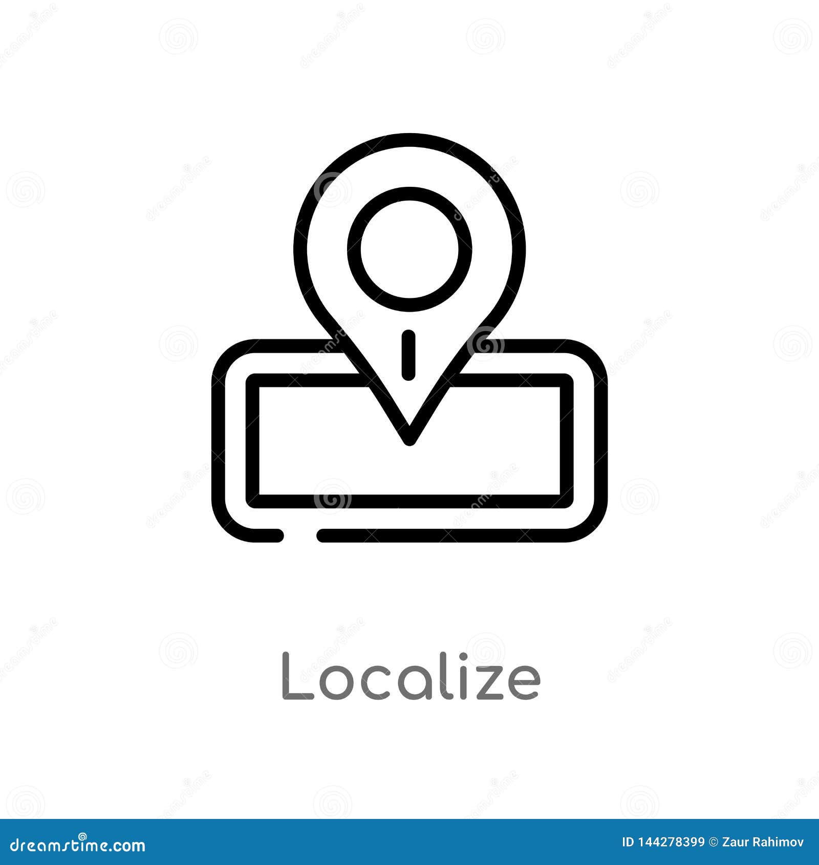 Outline Localize Vector Icon. Isolated Black Simple Line Element ...